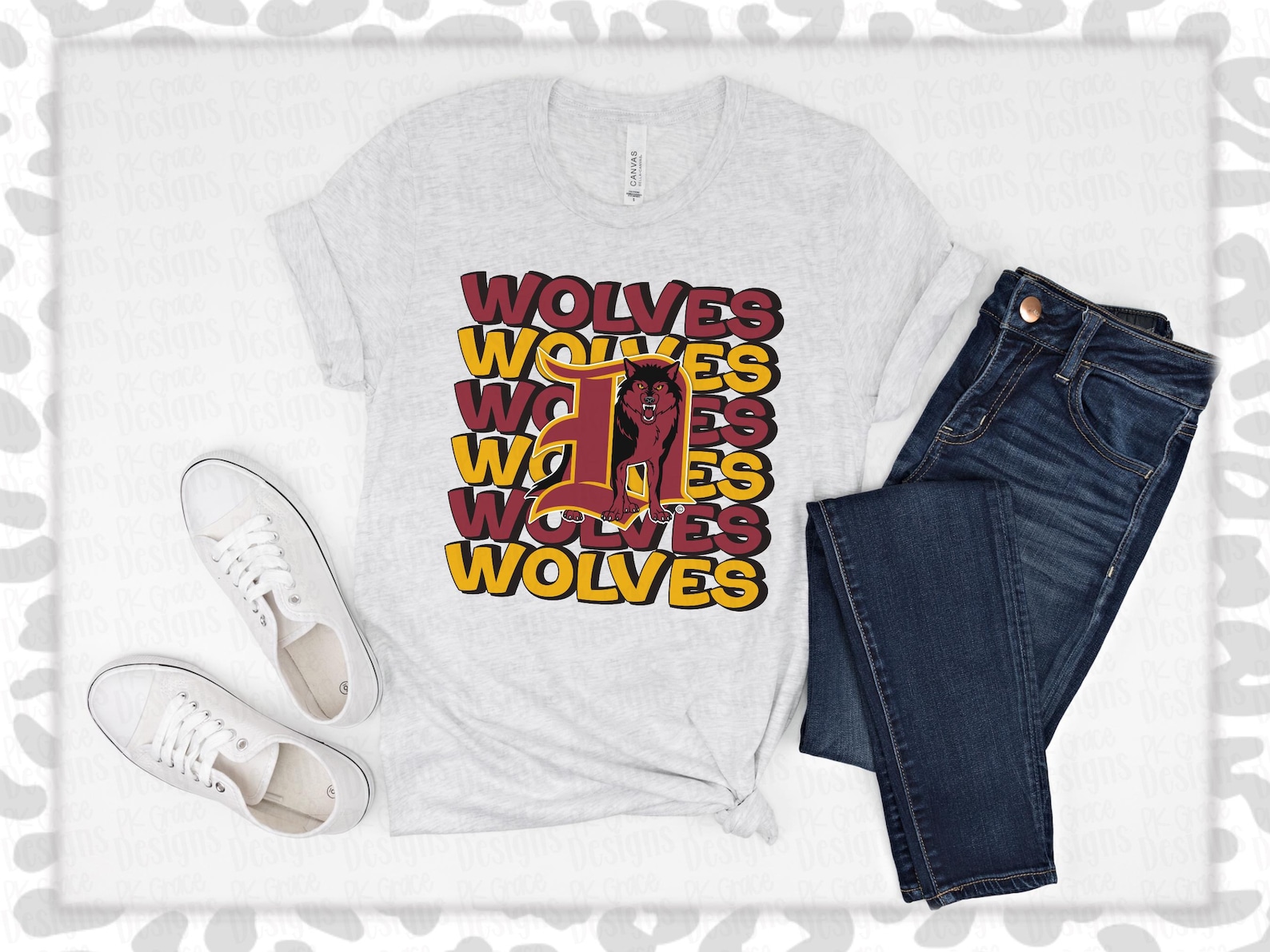 Dothan High Repeating Wolves Instant Digital Download- POD- PNG ...