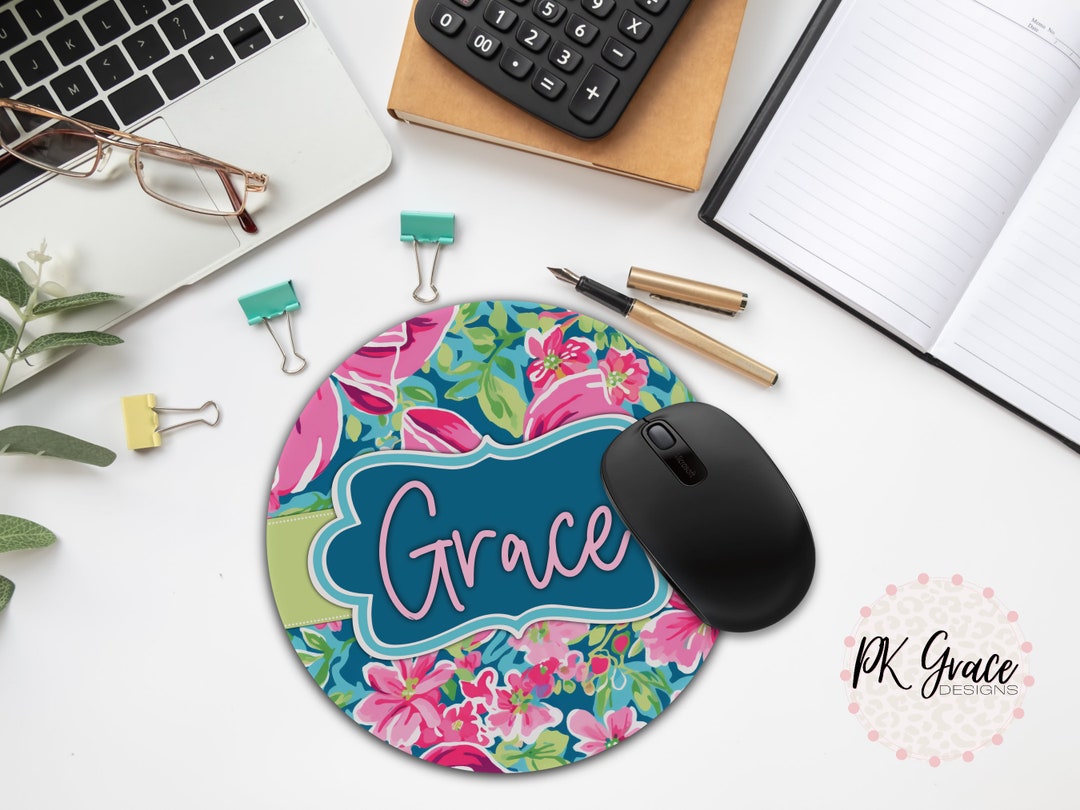 Personalizable Preppy Floral Mousepad PNG- Instant Download- 8”x8 ...