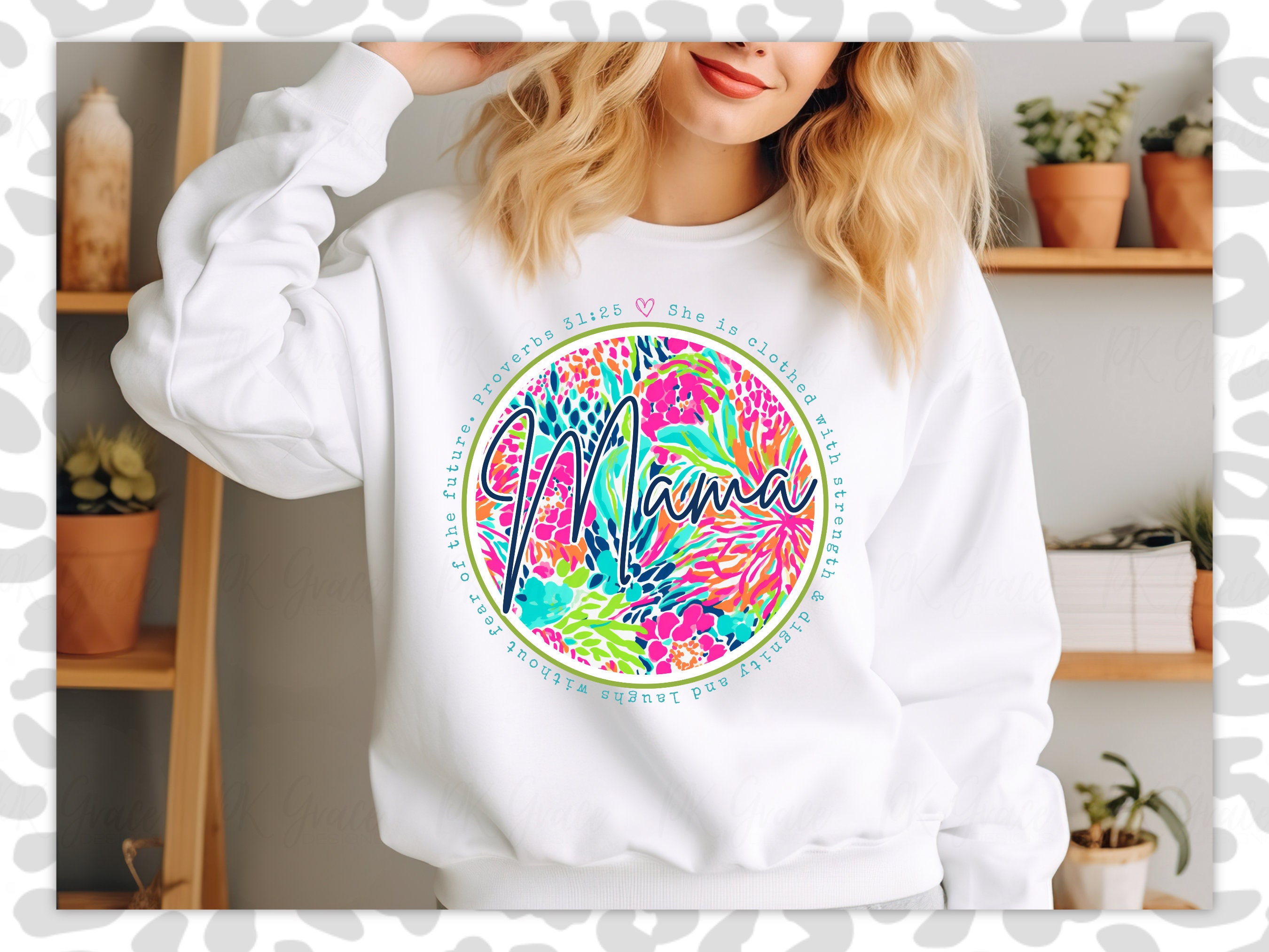 Preppy Mama Round Proverbs 31:25 Instant Digital Download Sublimation ...