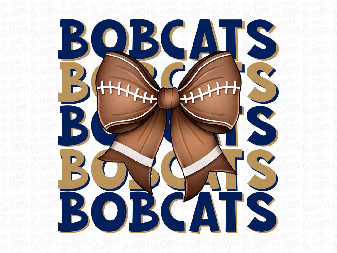 Bobcat Stacked Football Coquette School Team Design - Instant Digital ...