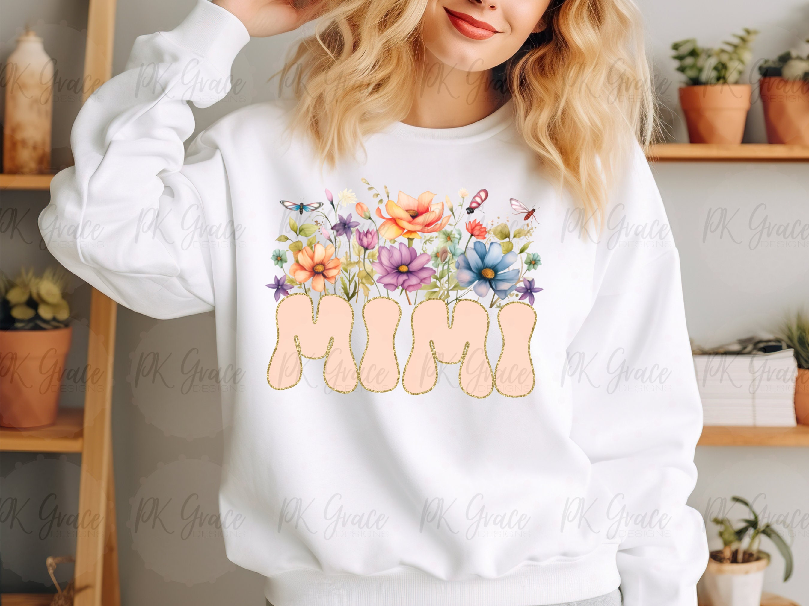 Floral Retro Mimi DIGITAL DOWNLOAD Sublimation Design-mother's Day-mom ...