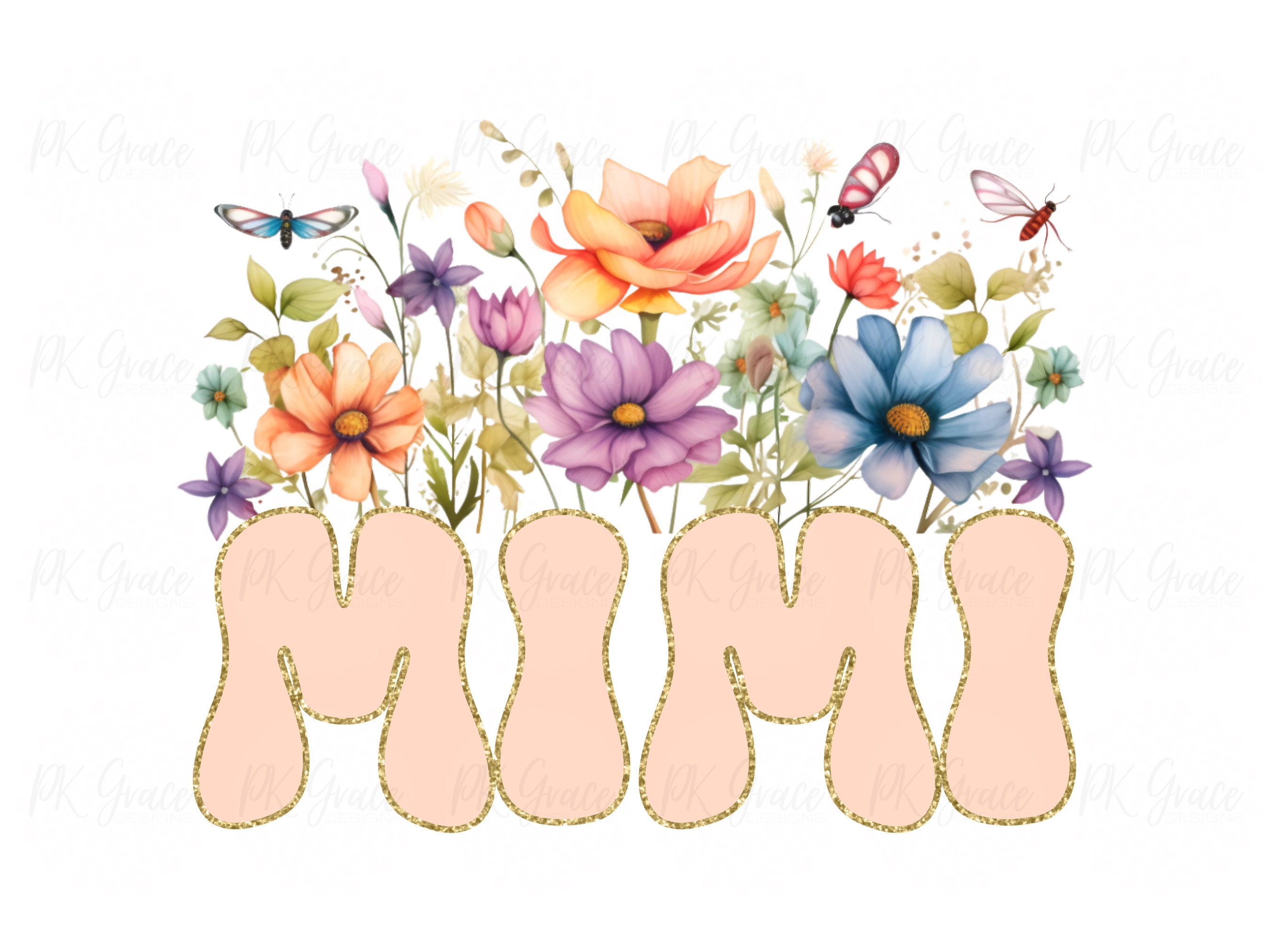 Floral Retro Mimi DIGITAL DOWNLOAD Sublimation Design-mother's Day-mom ...