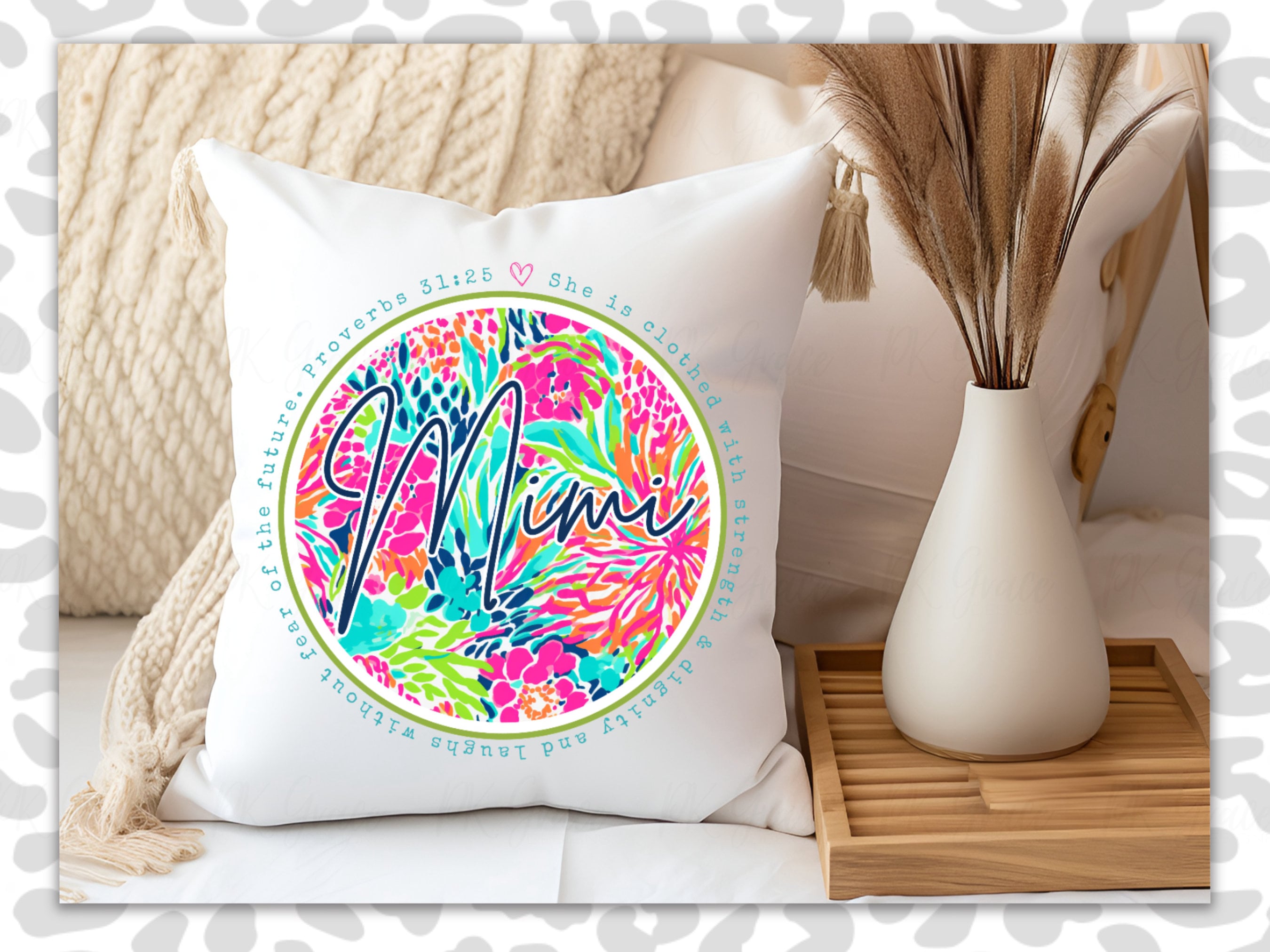 Preppy Mimi Round Proverbs 31:25- Instant Digital Download- Sublimation ...