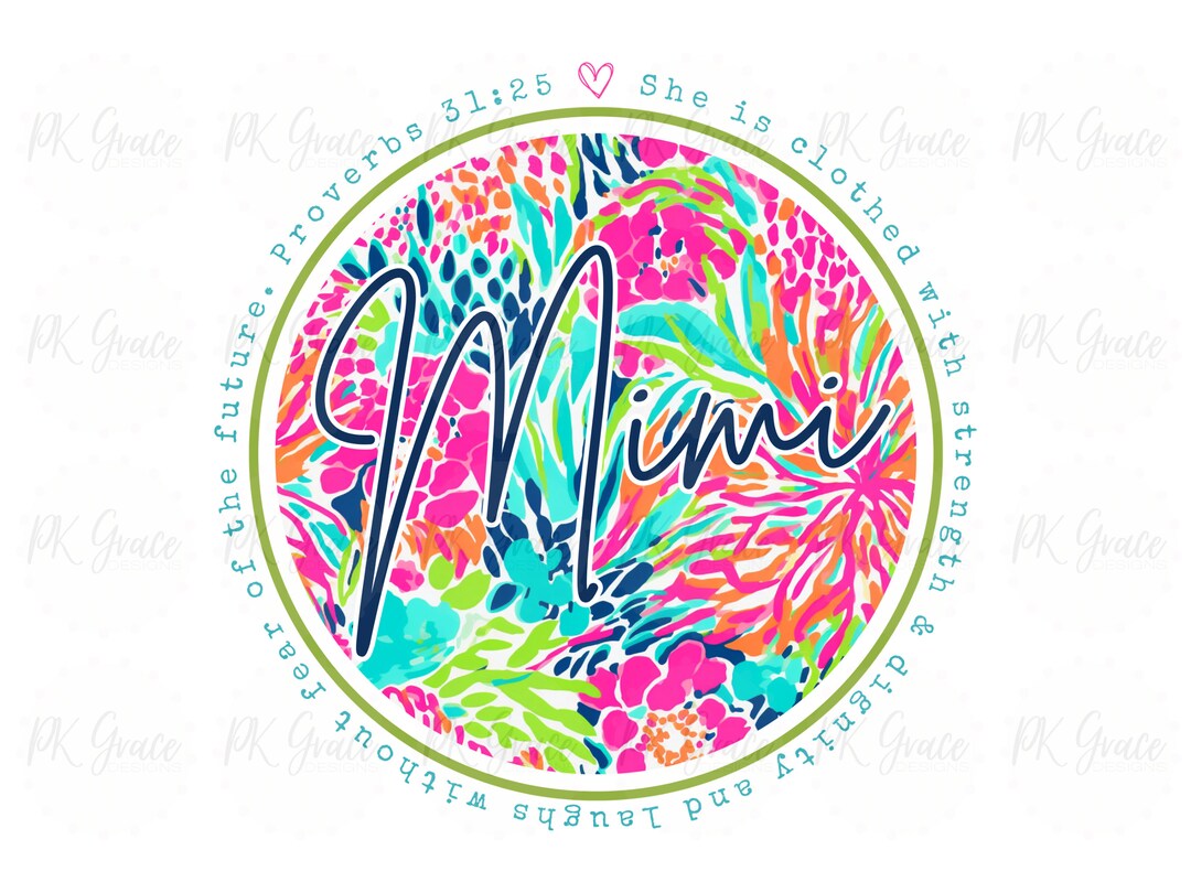 Preppy Mimi Round Proverbs 31:25- Instant Digital Download- Sublimation ...