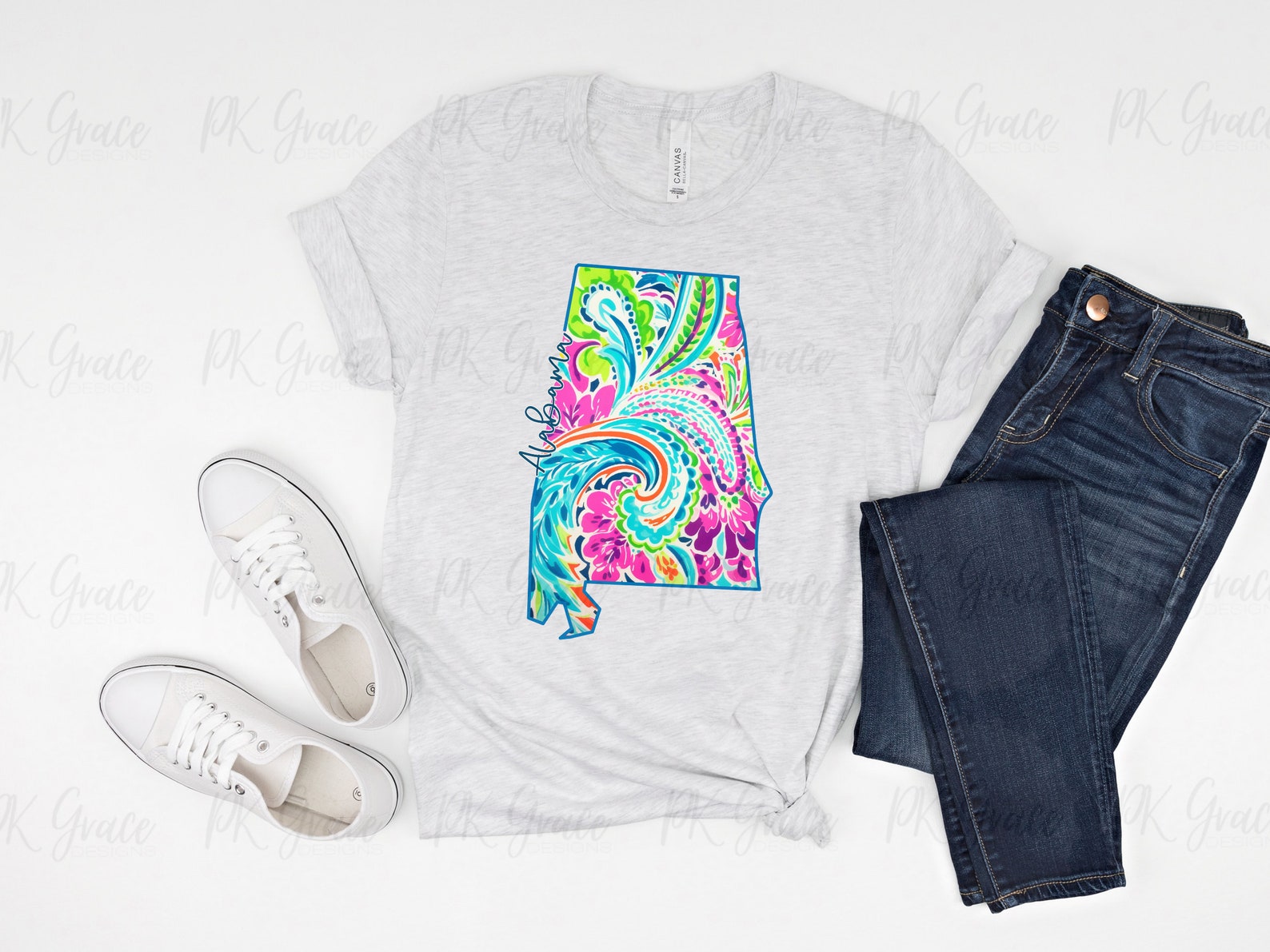 Preppy Alabama Instant Digital Download Sublimation Design State Design ...