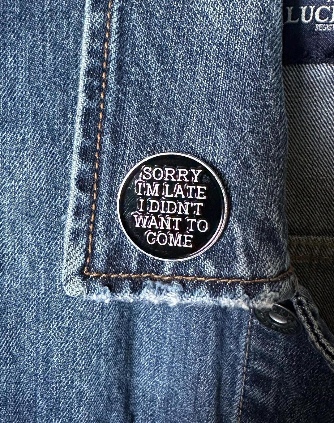 Sorry I Am Late Enamel Pin - Etsy