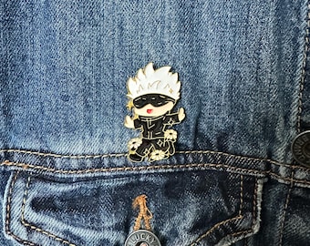 Kawaii Cat Gojo Enamel Pin From Anime Jujutsu Kaisen - Otaku Collection ...