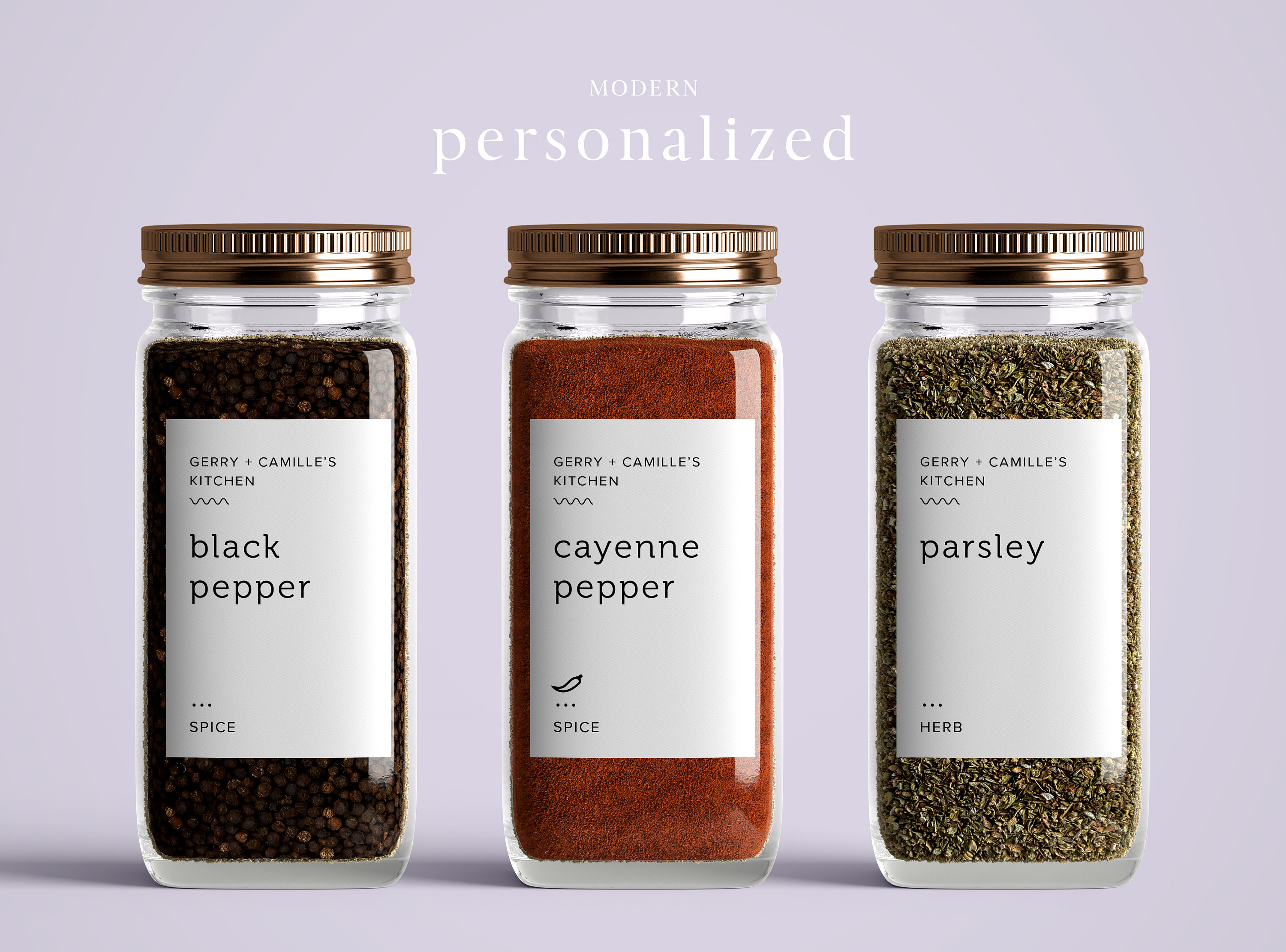 Modern Spice Labels Rectangle 3 Styles - Etsy