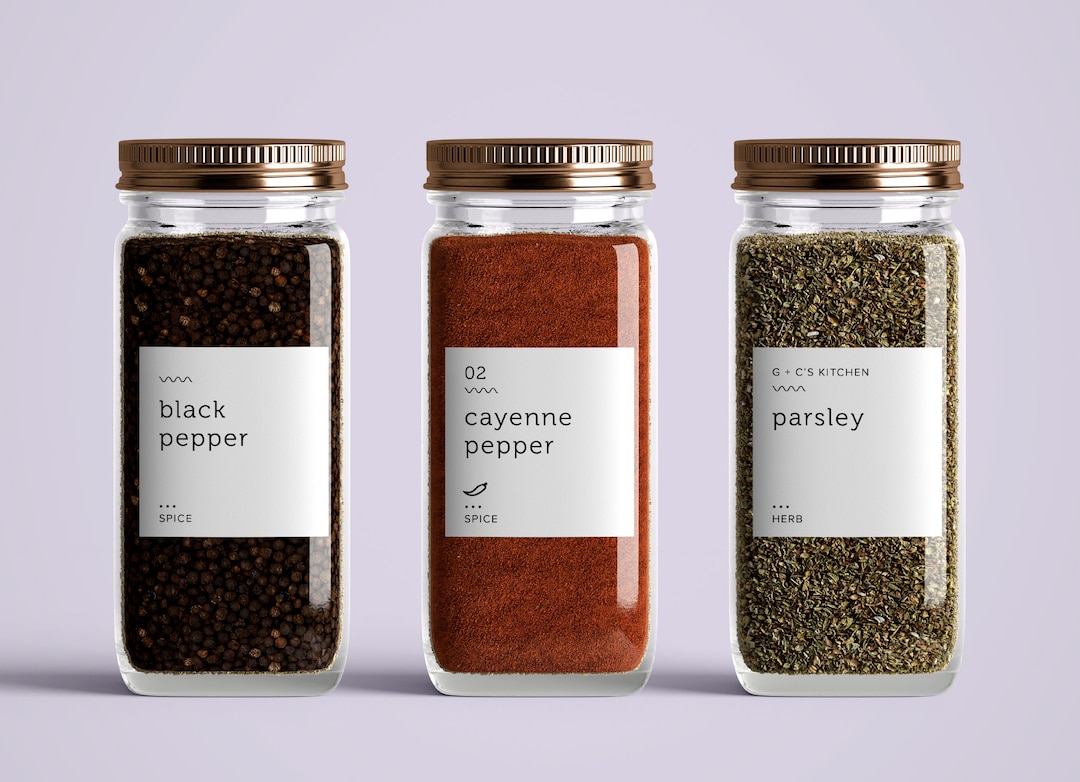 Modern Spice Labels · Square | 3 Styles - Etsy