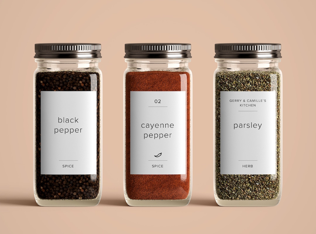 Minimal Spice Labels · Rectangle | 3 Styles - Etsy