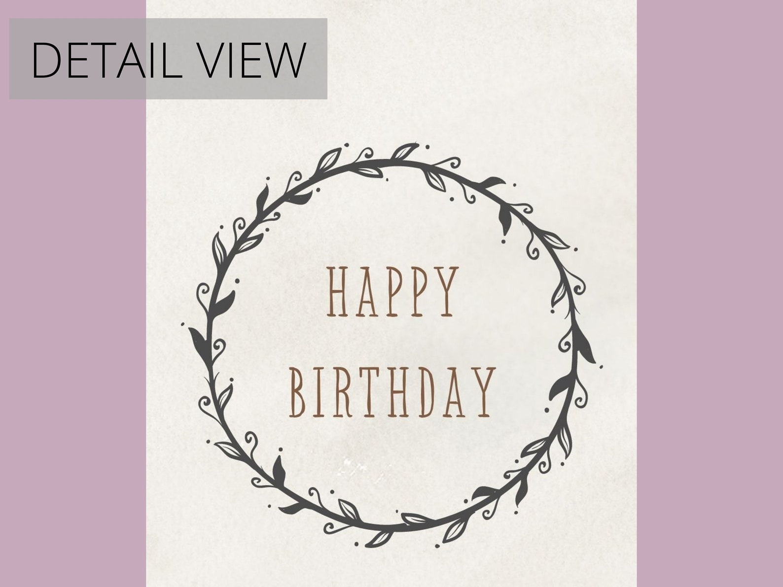 Neutral Wreath Birthday Card | Digital Download - Etsy
