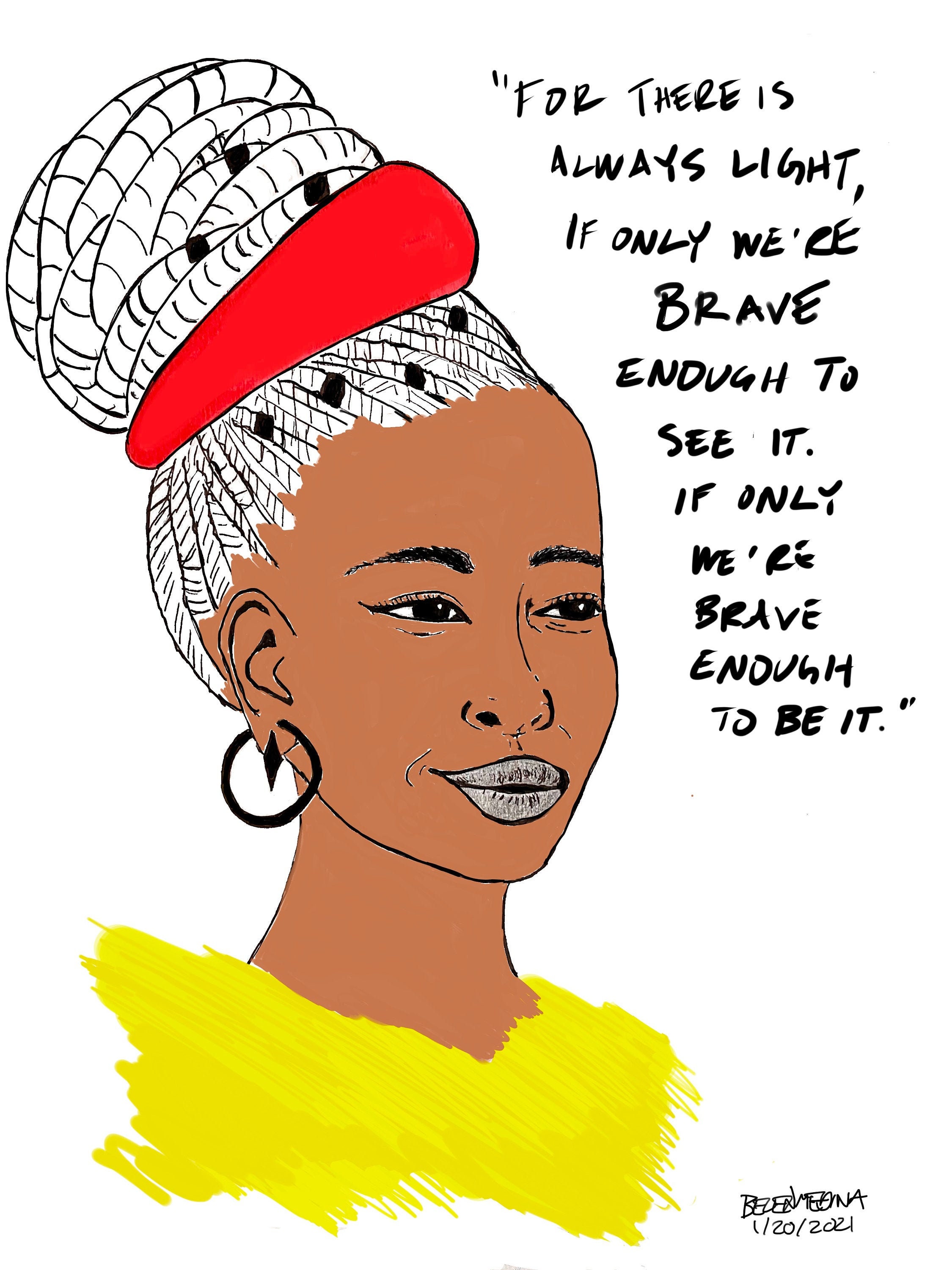 Amanda Gorman Inaugural Portrait With Quote - Art Print - Etsy