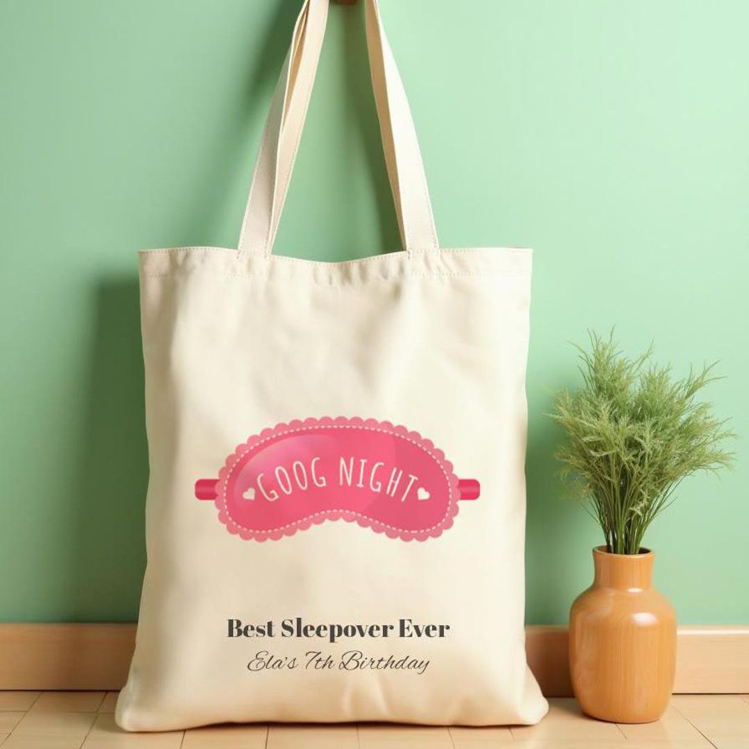 Best Sleepover Ever Gift - Personalized Sleepover Tote Bag - Custom ...