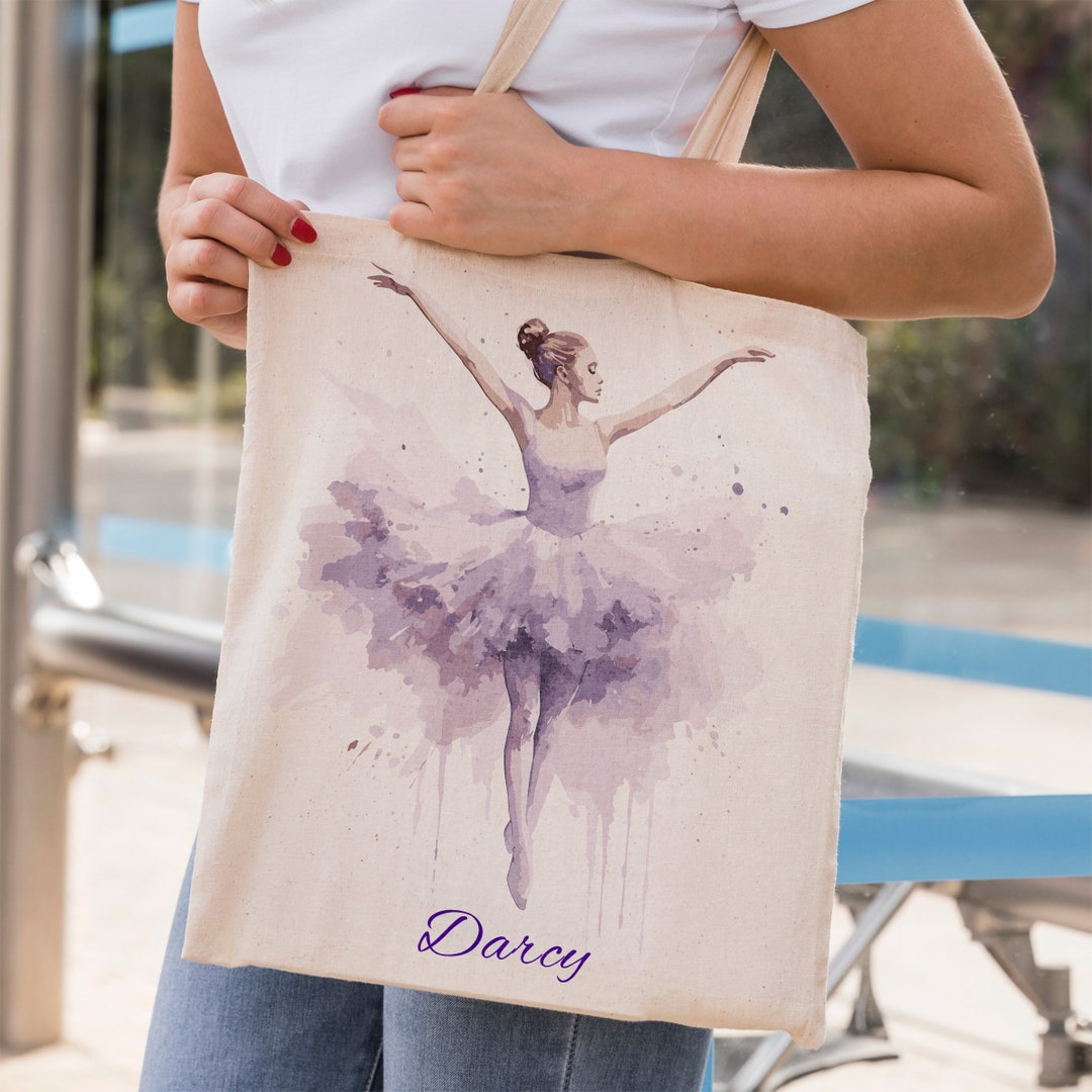 Personalized Girls Birthday Ballerina Gift Ballet Theme Tote Bag Balet ...