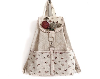Linen Backpack - Etsy