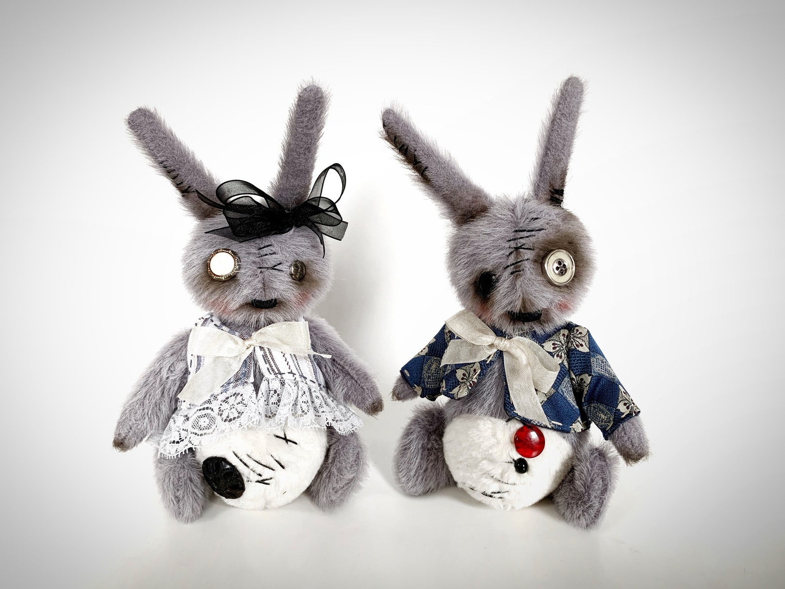 Creepy Plush Bunny Halloween Bunny Goth Plush Voodoo Doll - Etsy