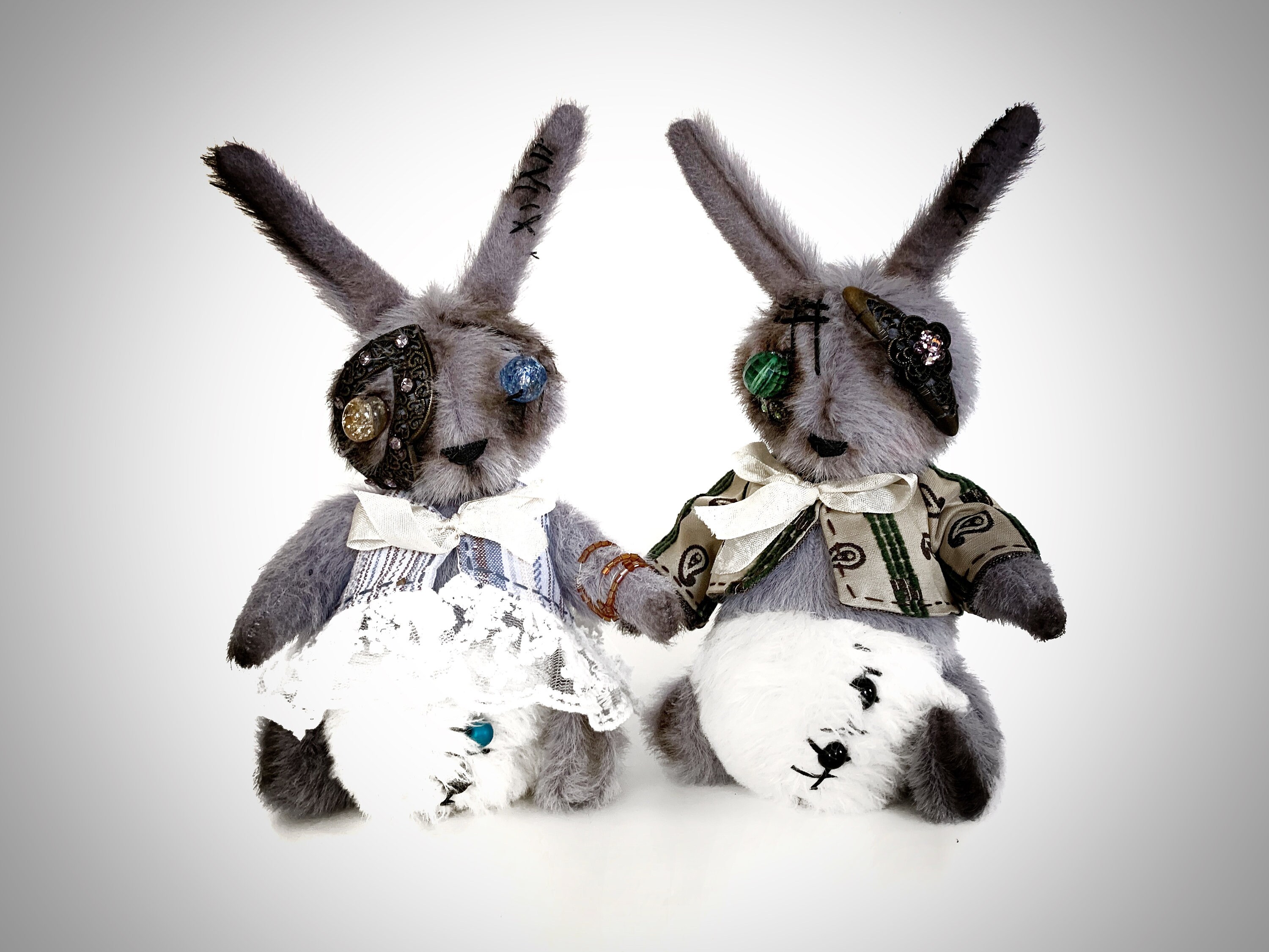 Goth Plush Bunny Handmade Creepy Cute Stuffed Animal Pastel - Etsy