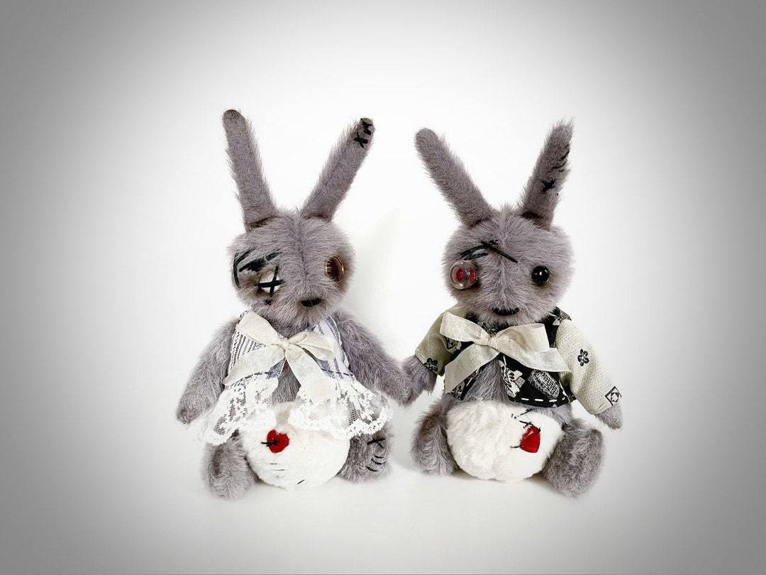 Creepy Cute Plush Bunny Creepy Stuffed Animal Steampunk Toys Weird ...