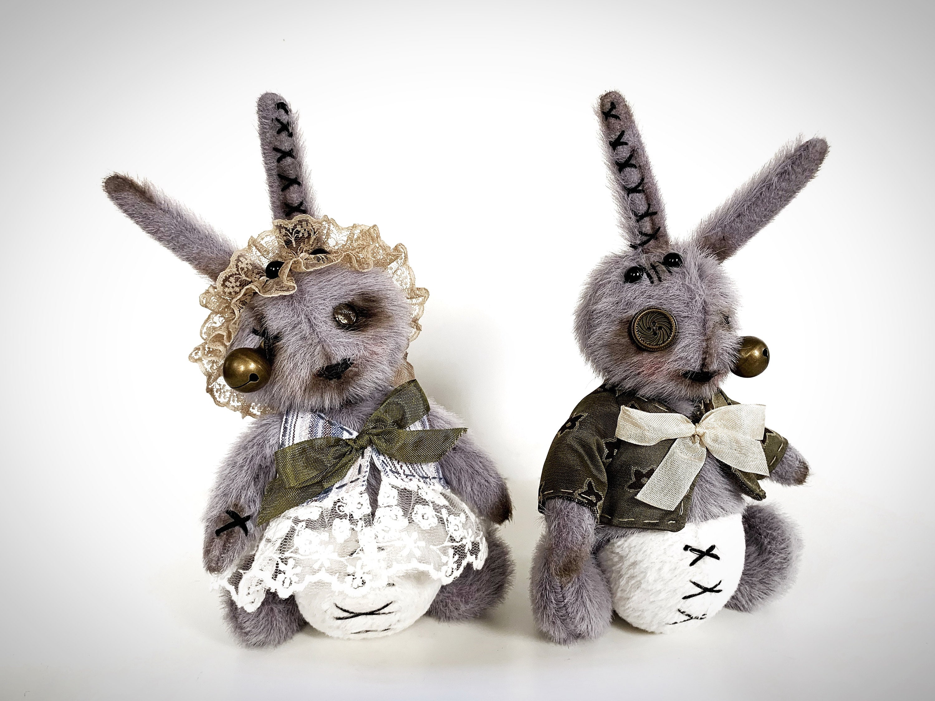 Couple Plushies Creepy Cute Bunny Doll Boy Girl Handmade Halloween Doll ...