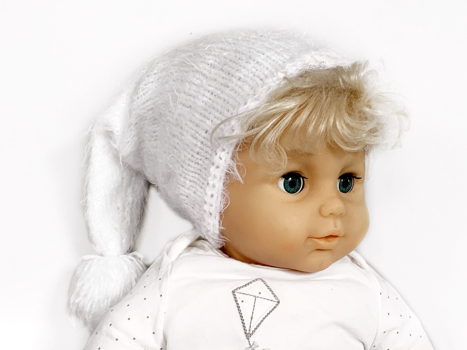 Knitted doll hat Large doll clothes White crochet hat for doll | Etsy