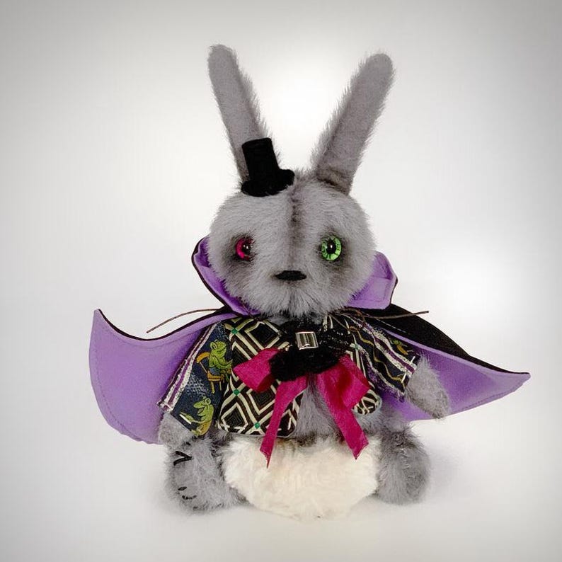Creepy Plush Bunny Gothic Doll Vampire Plush Rabbit Creepy Stuffed ...