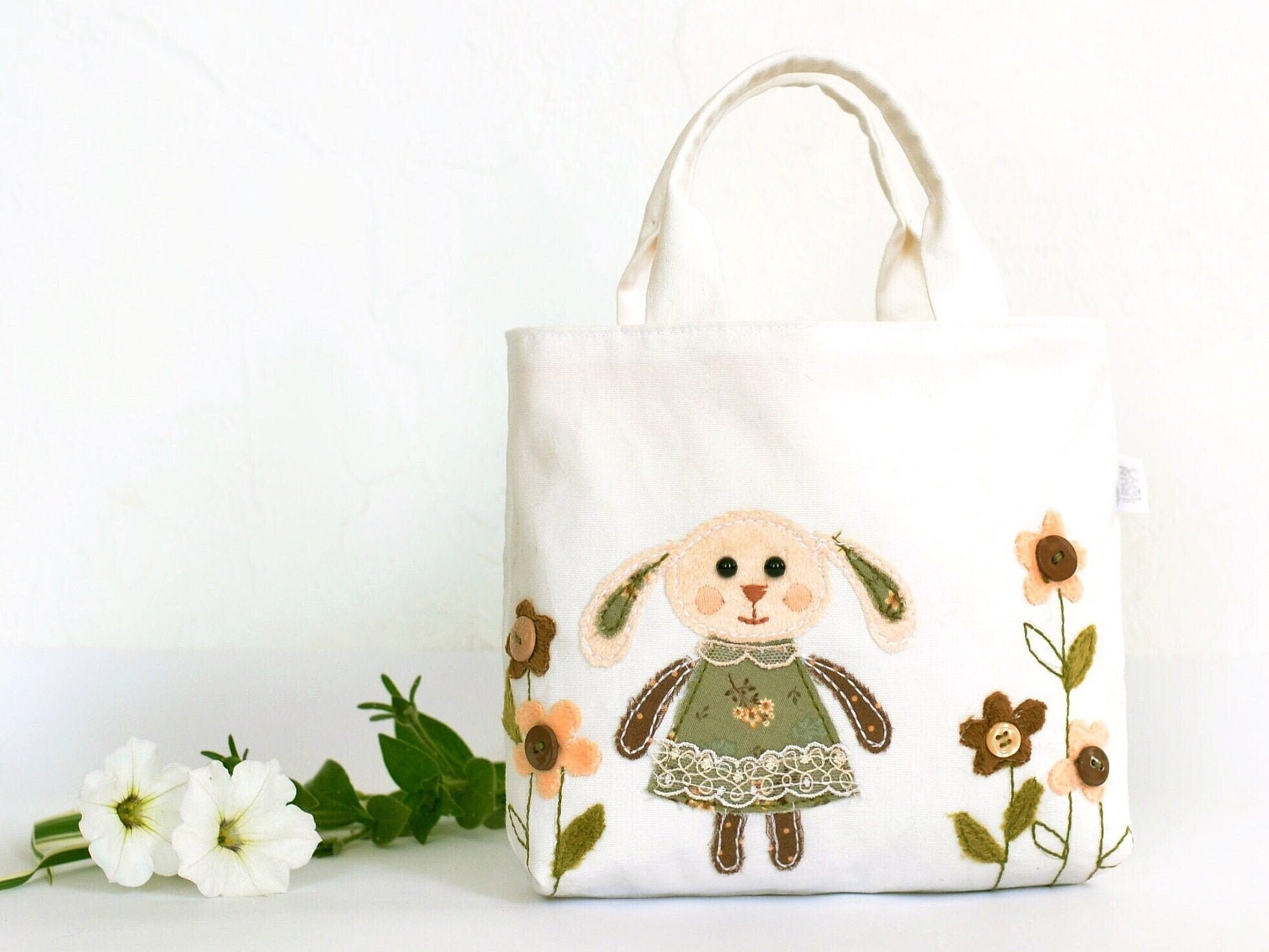 Handmade Small Bag for Girls Bunny Embroidered Bag Easter Tote Bag - Etsy