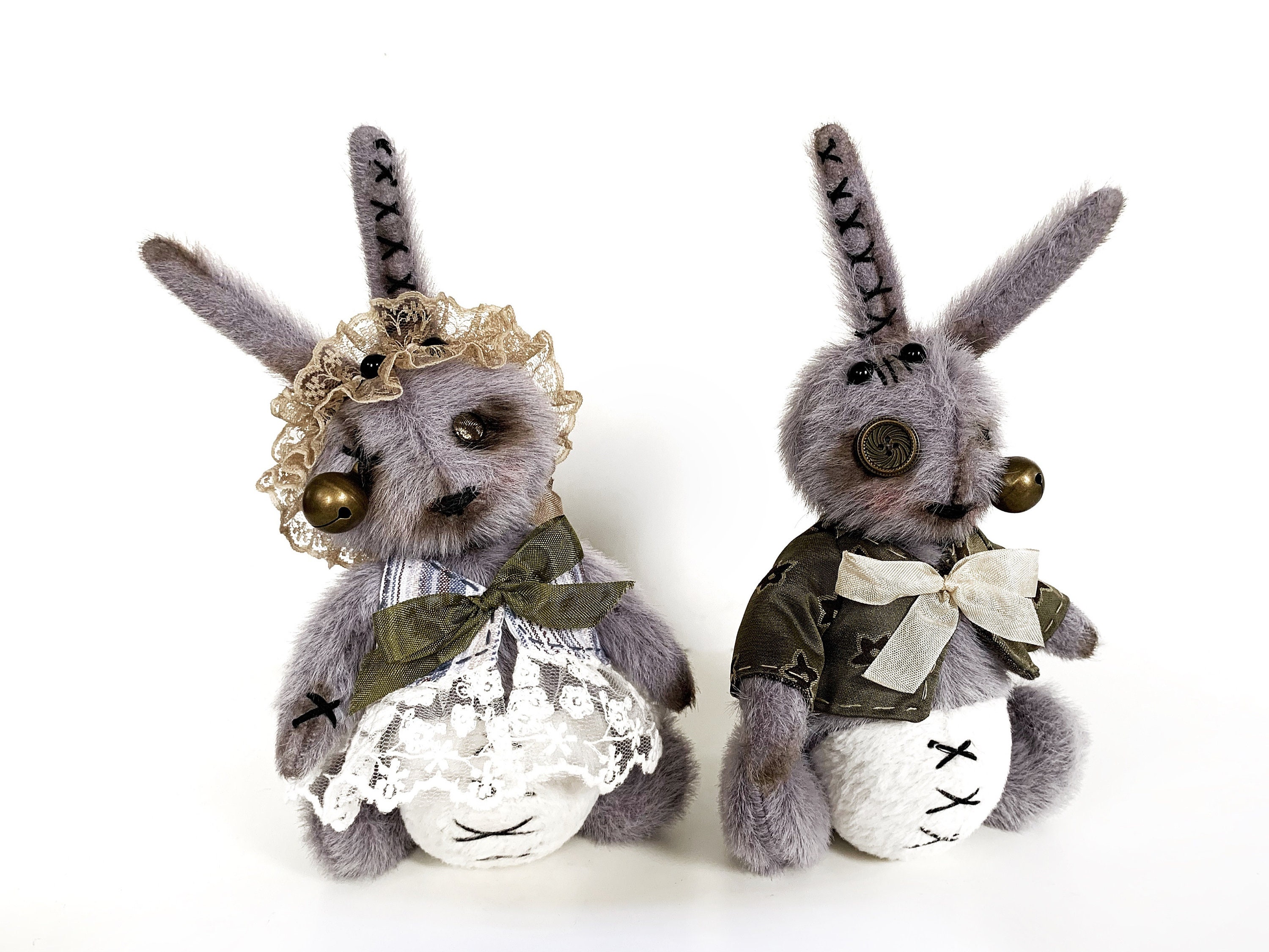 Creepy plush bunny Handmade halloween doll Scary plush rabbit | Etsy