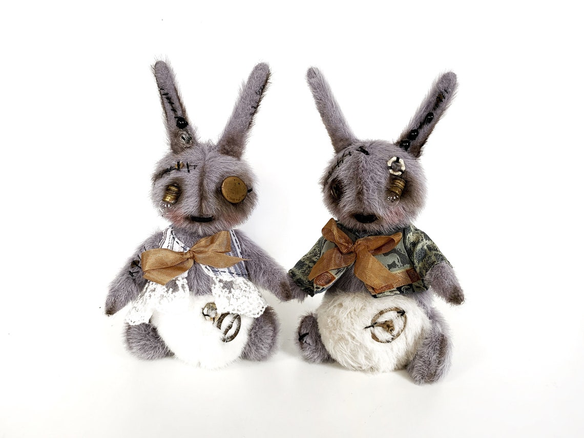 Couple Plushies Goth Bunny Plush Creepy Stuffed Animal - Etsy