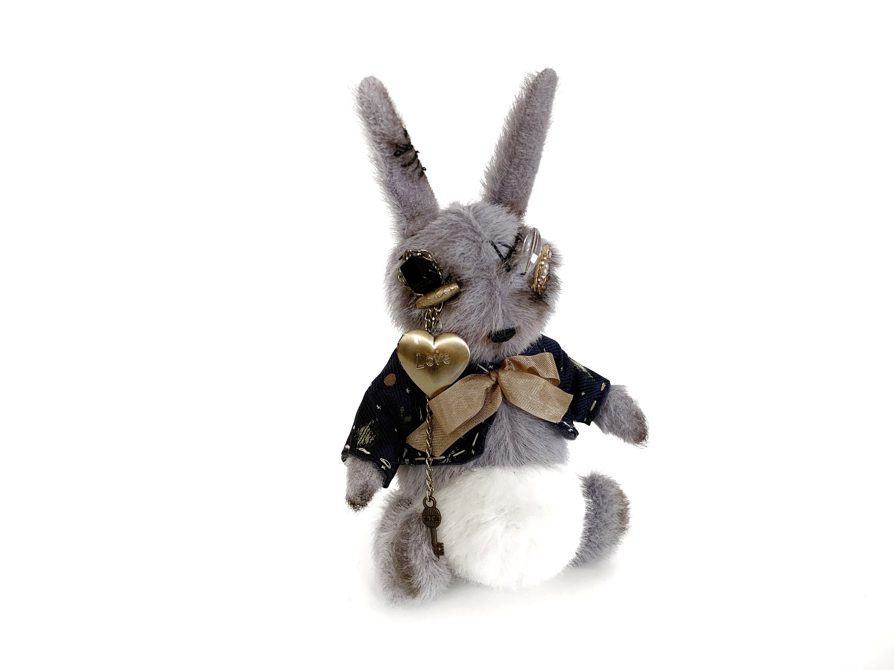 Goth Plush Bunny Handmade Creepy Stuffed Animal Pastel Goth Decor - Etsy