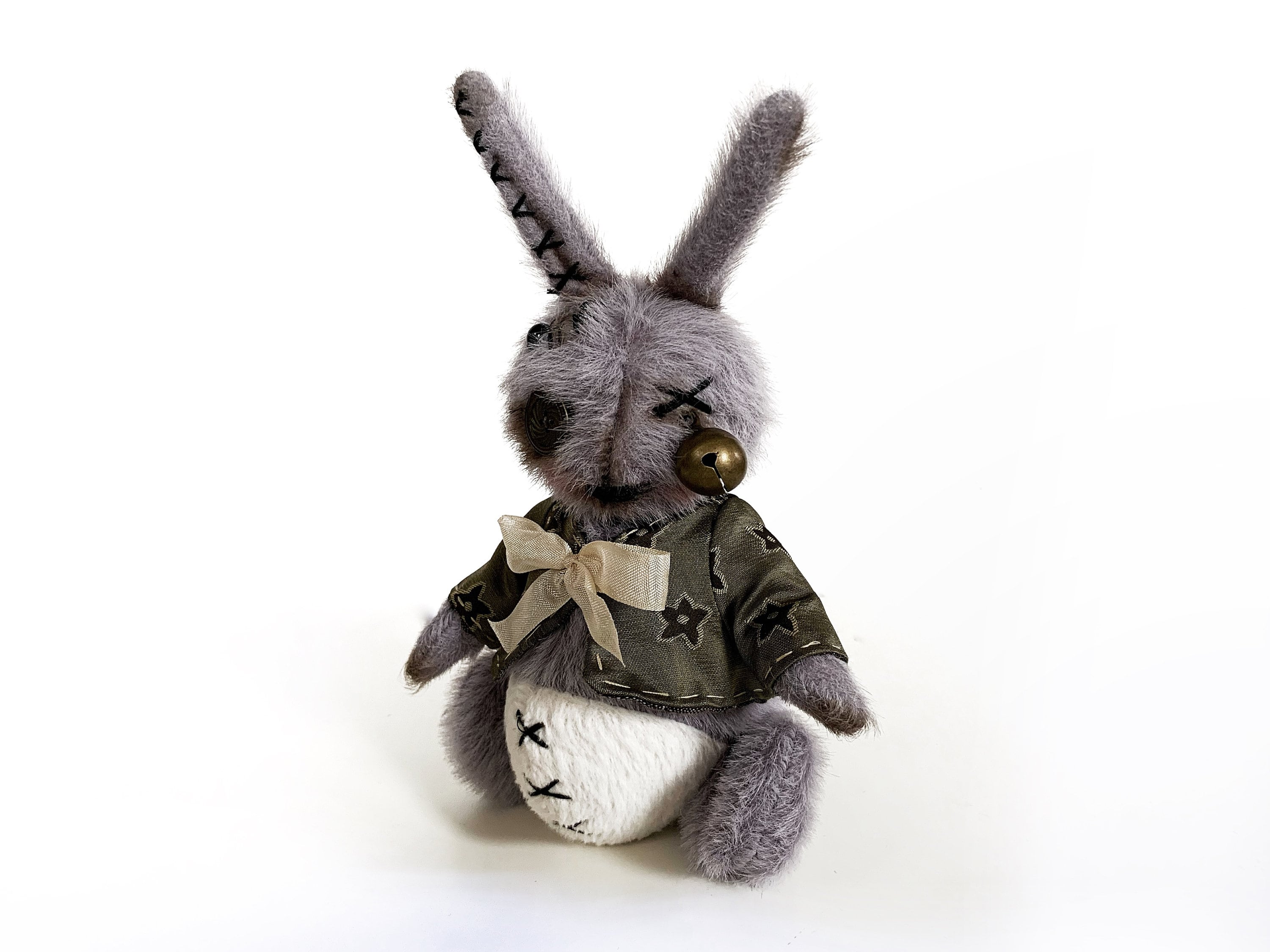 Creepy plush bunny Handmade halloween doll Scary plush rabbit | Etsy