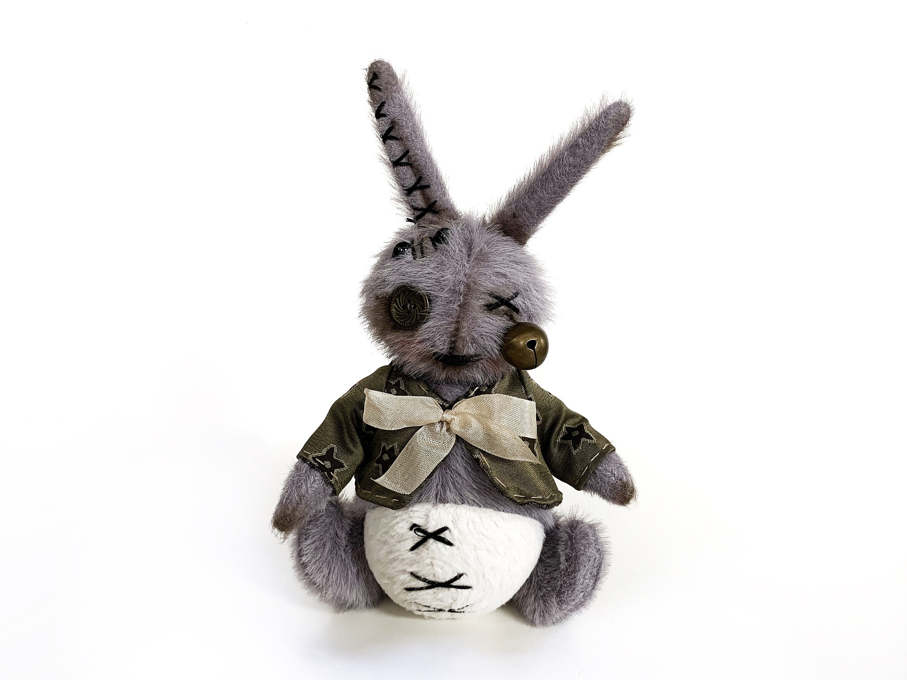 Creepy plush bunny Handmade halloween doll Scary plush rabbit | Etsy