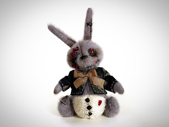 Weird stuffed animal Handmade creepy plush bunny Creepy cute | Etsy