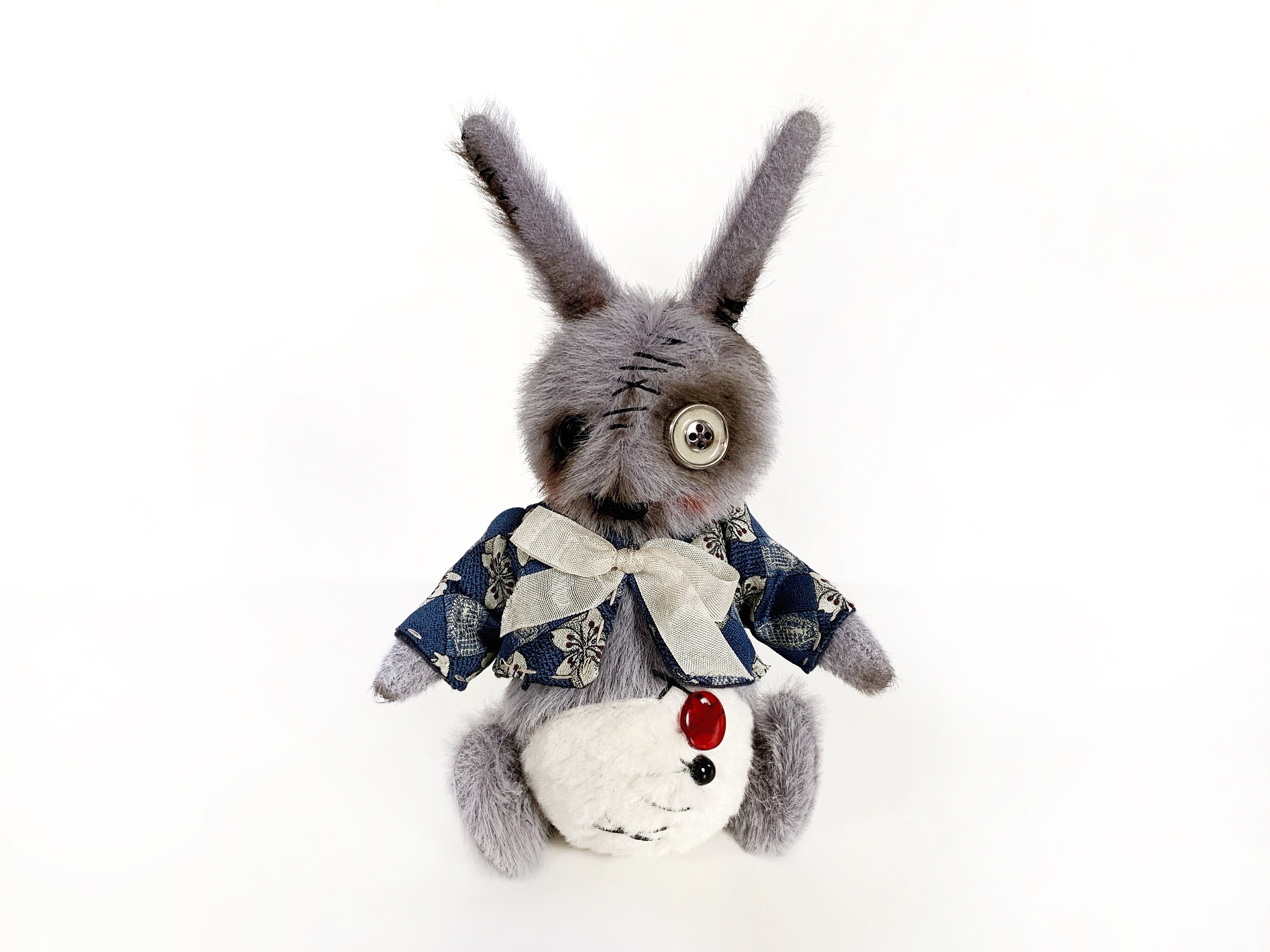 Creepy plush bunny Halloween bunny Goth plush Voodoo doll | Etsy