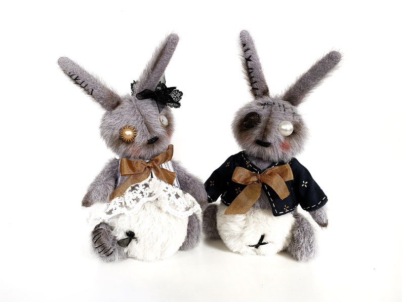 Creepy Plush Bunny Goth Bunny Plush Halloween Plushie Rabbit - Etsy