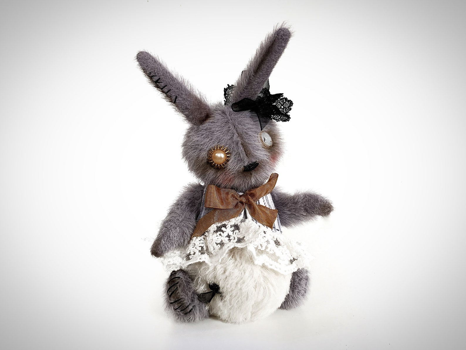 Creepy Plush Bunny Goth Bunny Plush Halloween Plushie Rabbit - Etsy