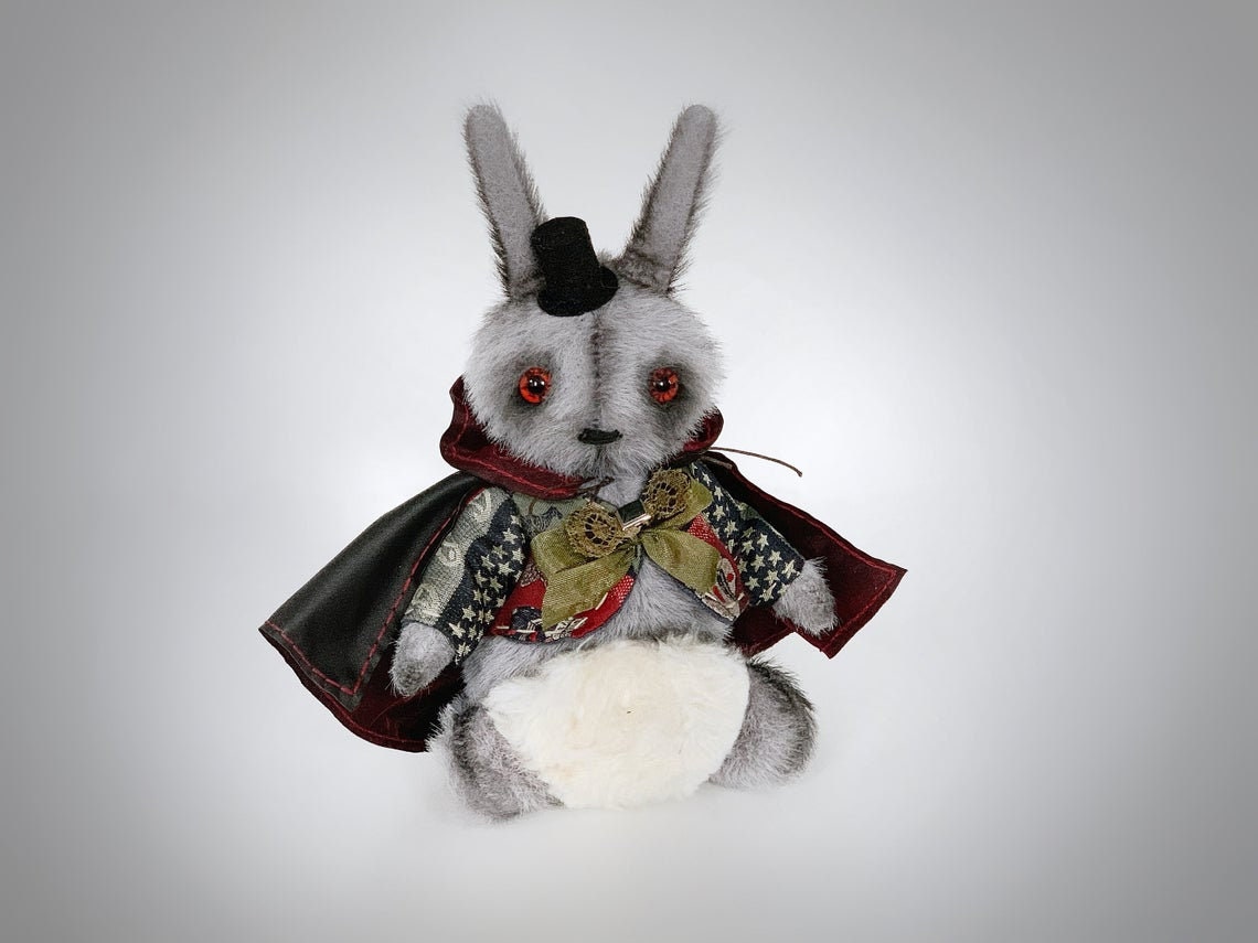 Creepy Plush Bunny Gothic Doll Vampire Plush Rabbit Creepy Stuffed ...