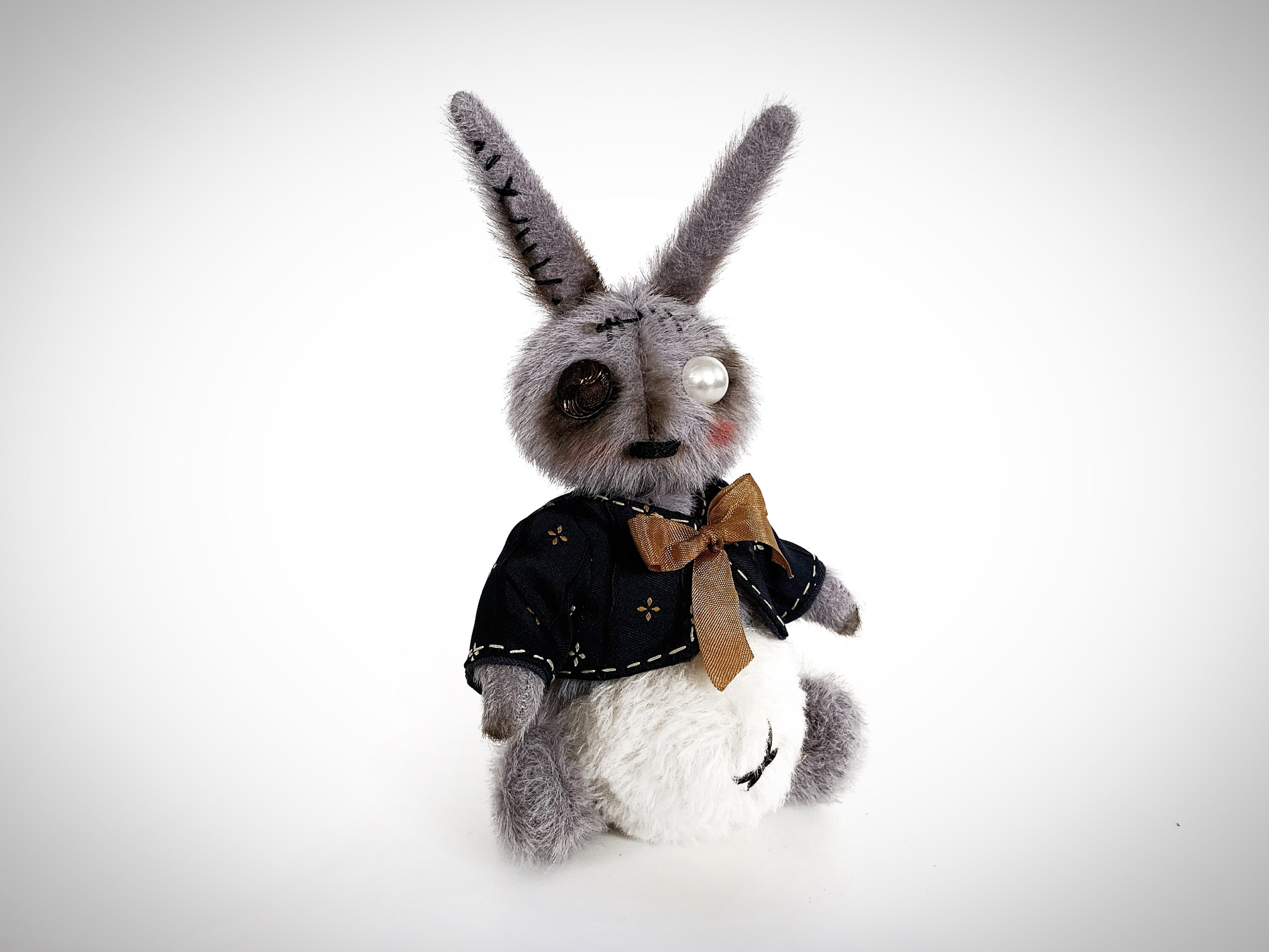 Couple plushies Goth bunny Handmade halloween plushies | Etsy