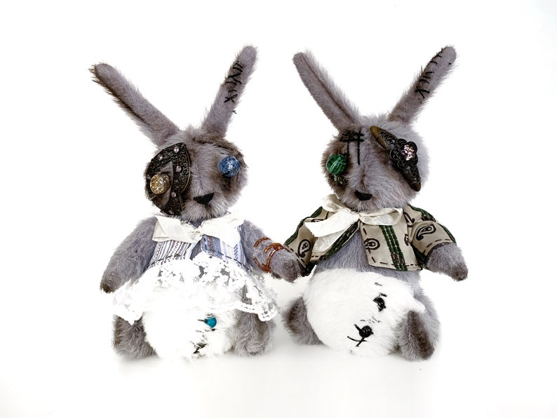 Goth Plush Bunny Handmade Creepy Cute Stuffed Animal Pastel - Etsy