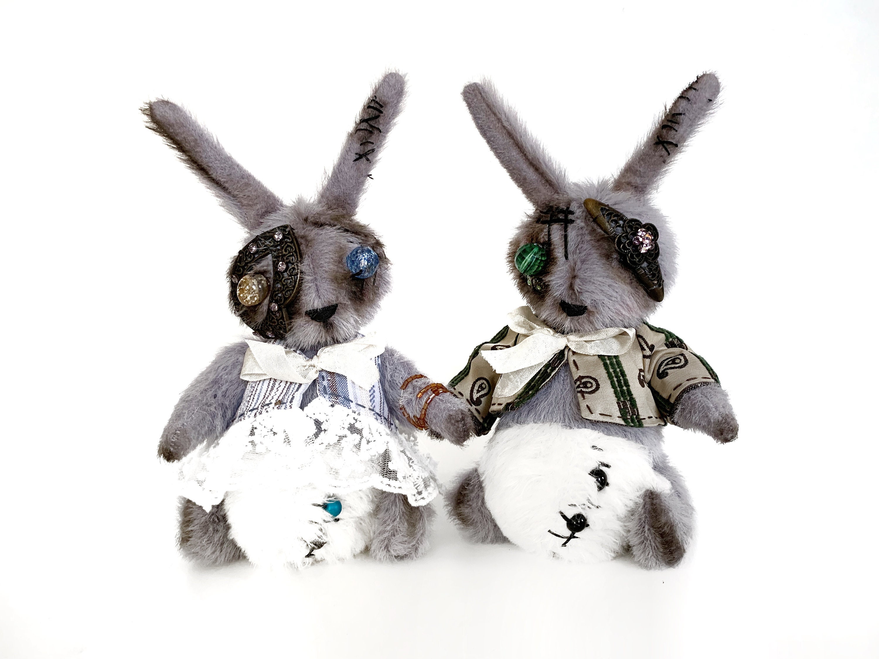 Goth Plush Bunny Handmade Creepy Cute Stuffed Animal Pastel - Etsy