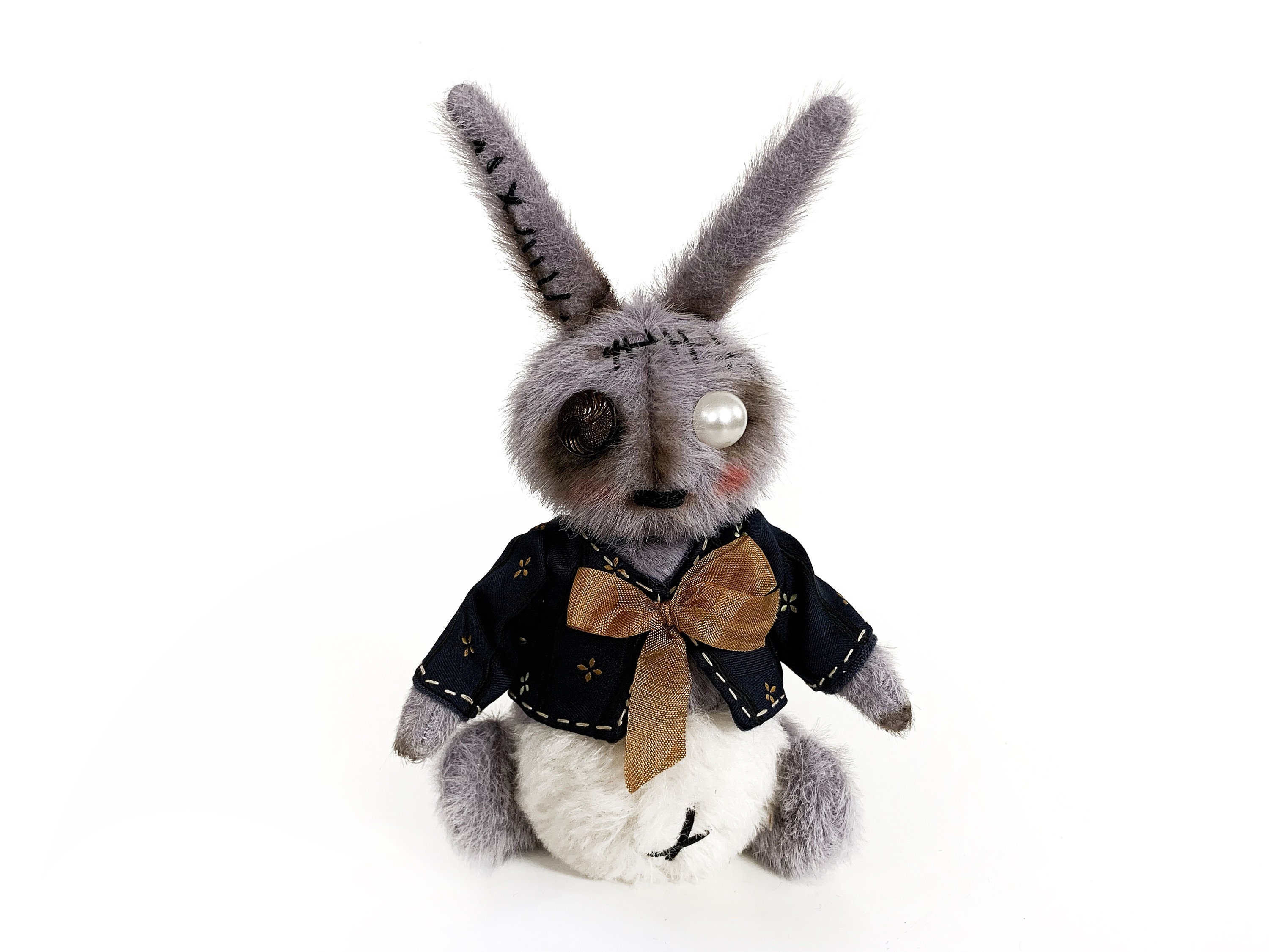 Couple plushies Goth bunny Handmade halloween plushies | Etsy