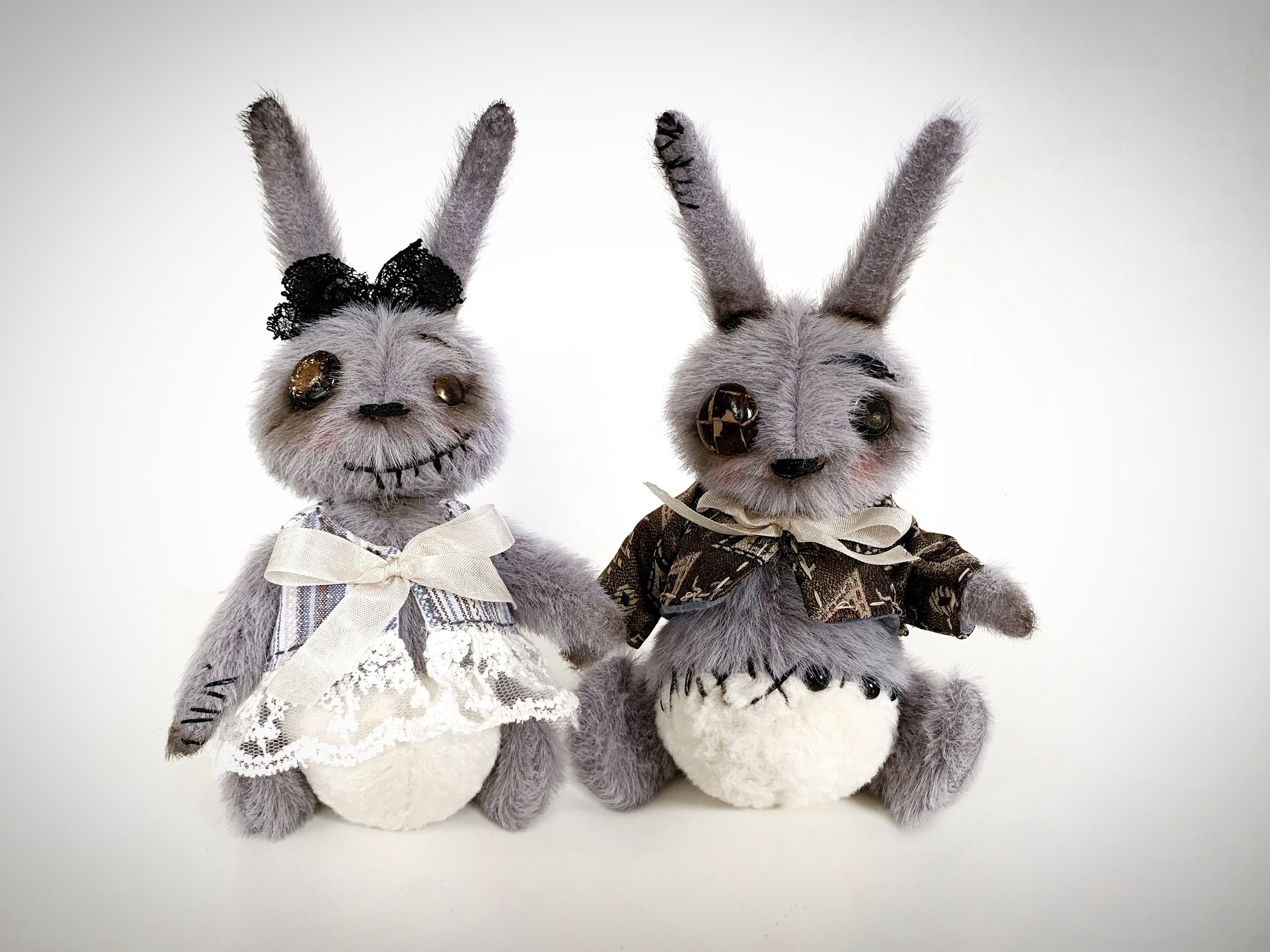 Creepy Cute Plush Bunny Goth Plush Doll Horror Rag Doll Rabbit - Etsy