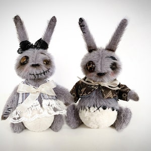 Handmade Creepy Cute Plush Bunny Horror Rag Doll Goth Bunny Plush - Etsy