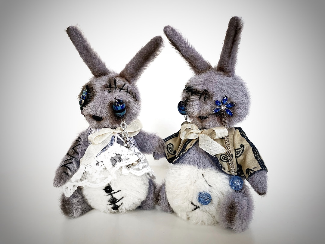 Creepy Plush Bunny Weird Stuffed Animal Handmade Halloween Dolls - Etsy