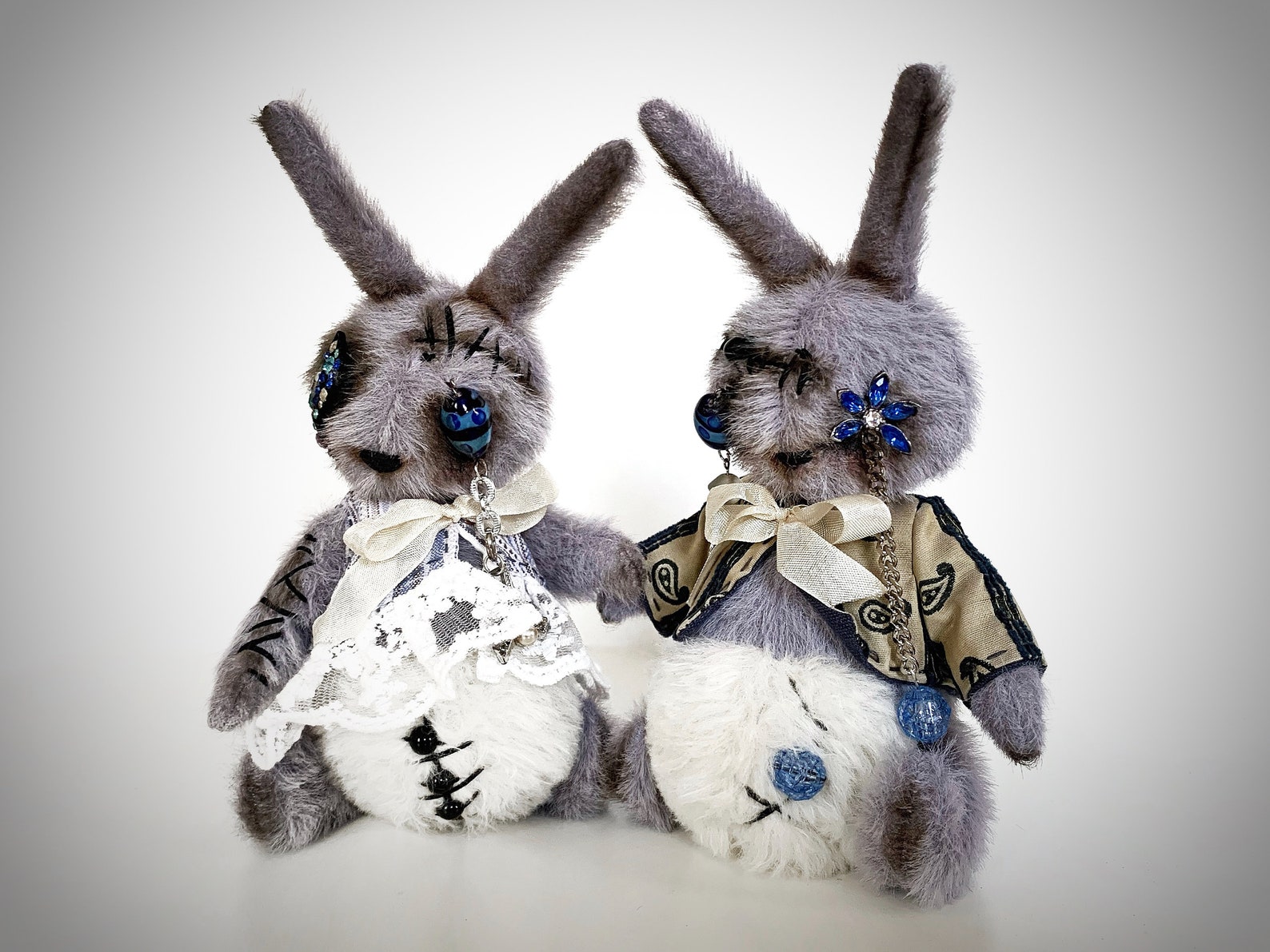 Creepy Plush Bunny Weird Stuffed Animal Handmade Halloween Dolls - Etsy