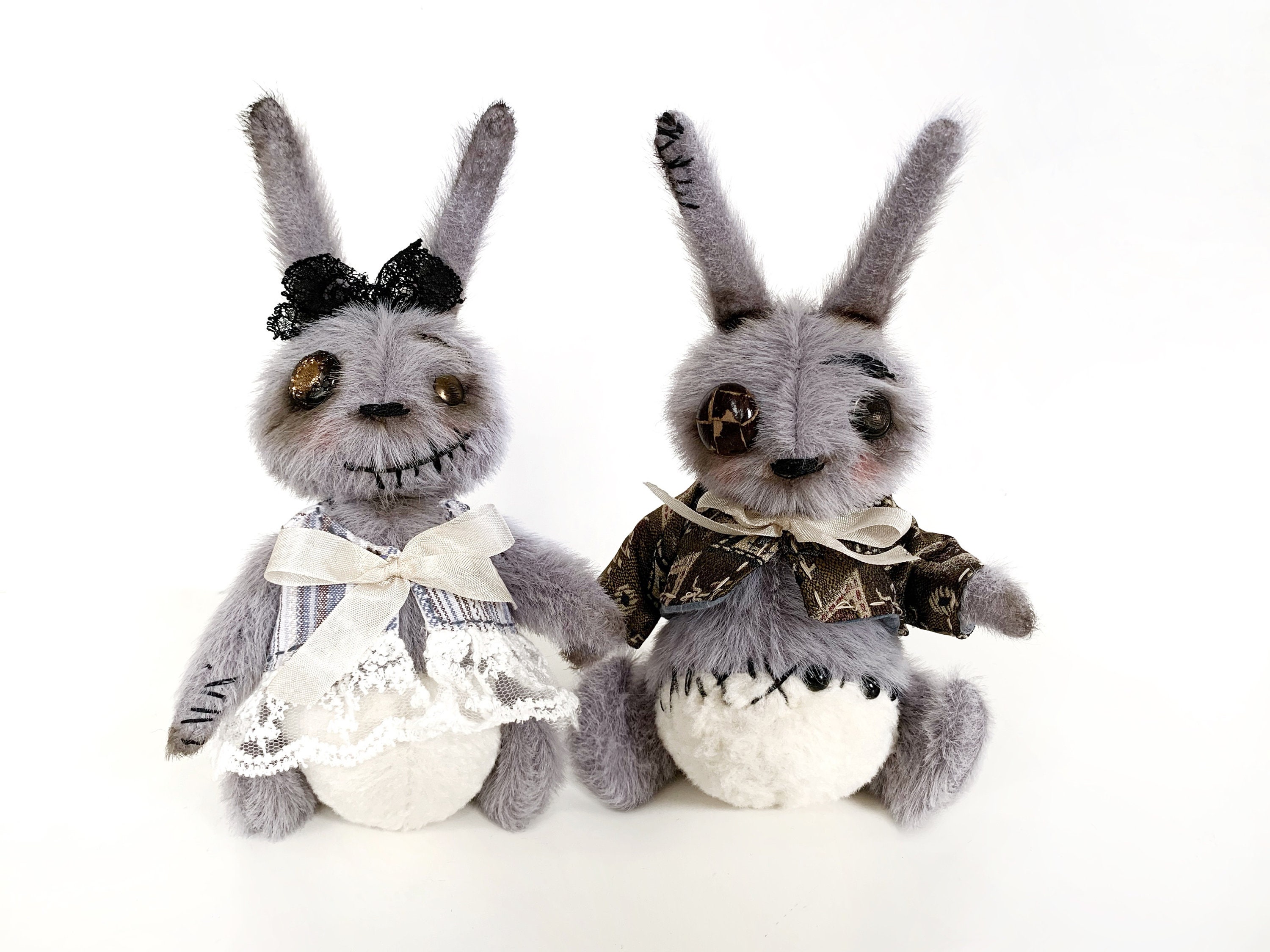 Creepy Cute Plush Bunny Goth Plush Doll Horror Rag Doll Rabbit - Etsy