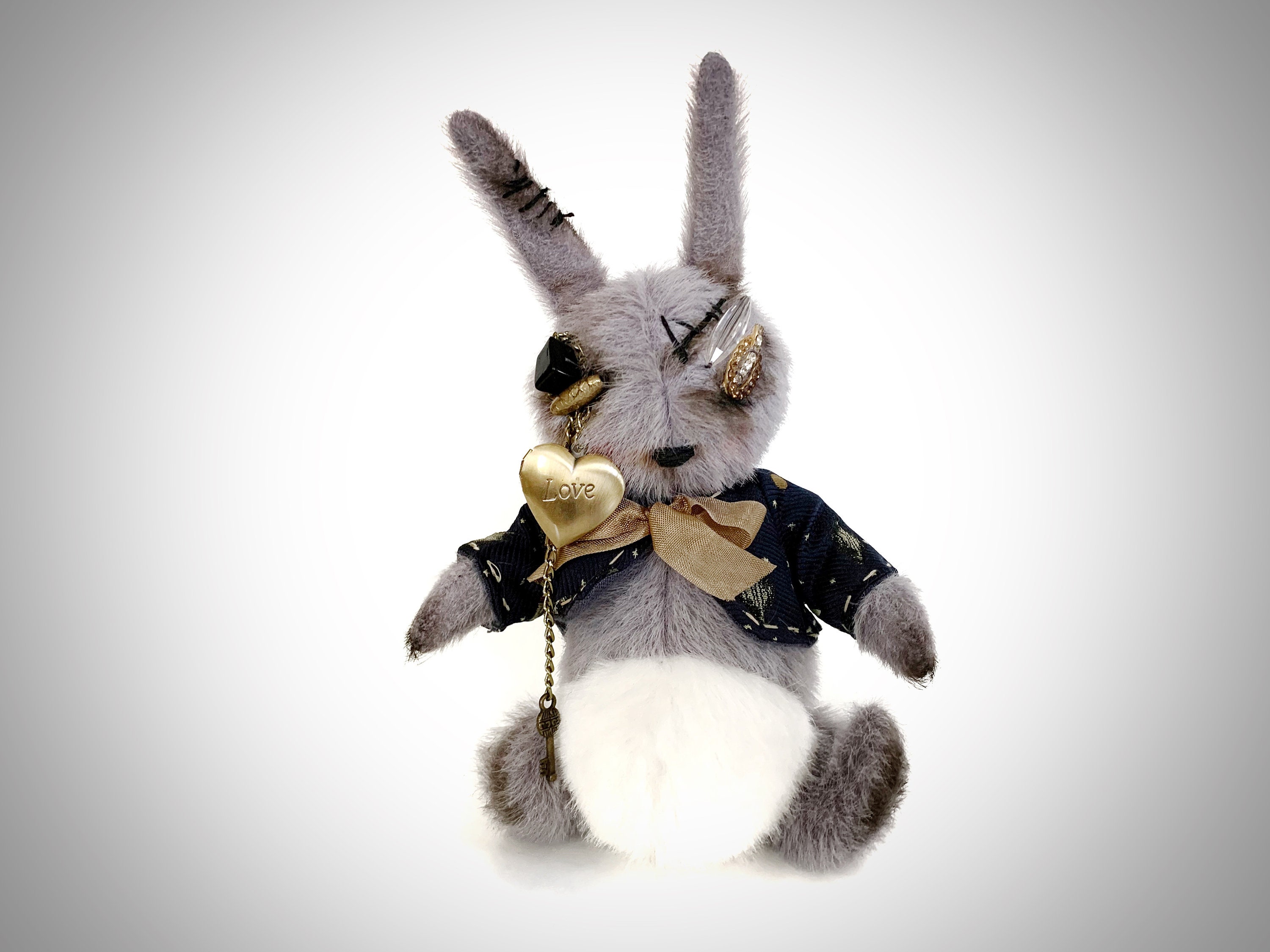 Goth Plush Bunny Handmade Creepy Stuffed Animal Pastel Goth Decor - Etsy
