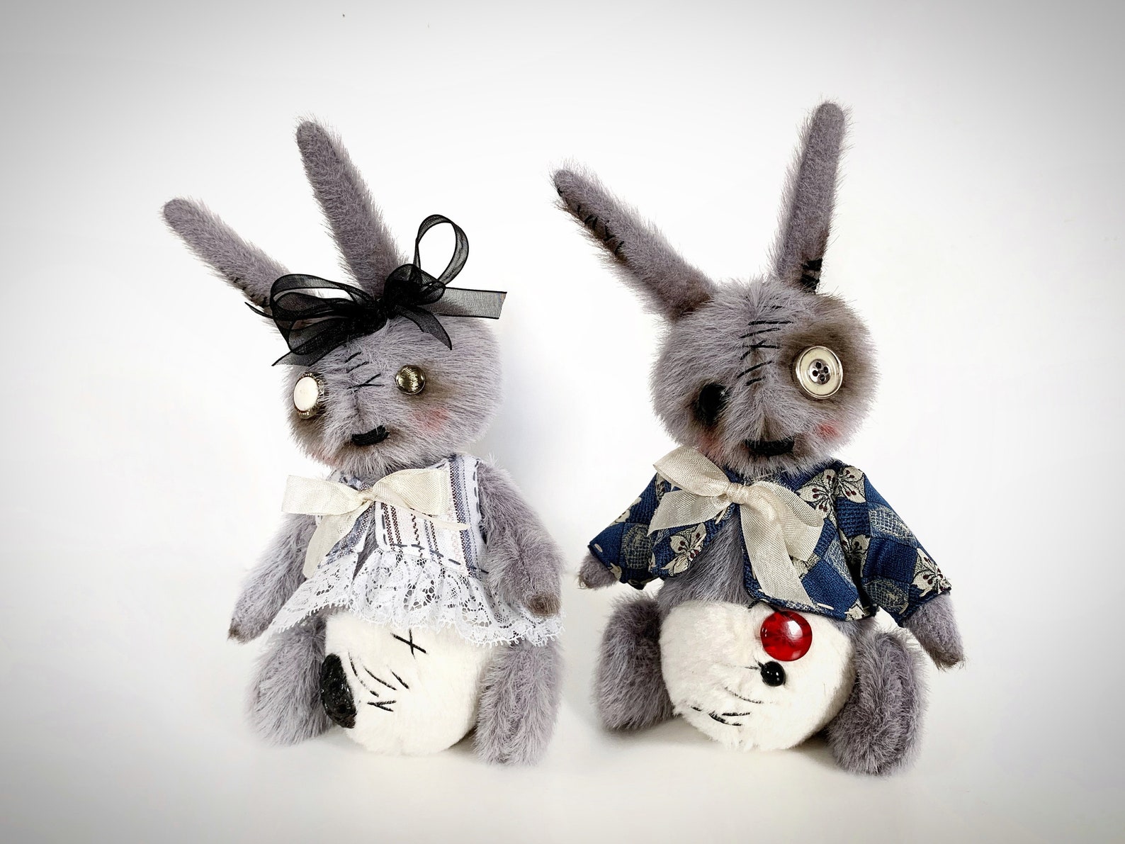 Creepy Plush Bunny Halloween Bunny Goth Plush Voodoo Doll - Etsy