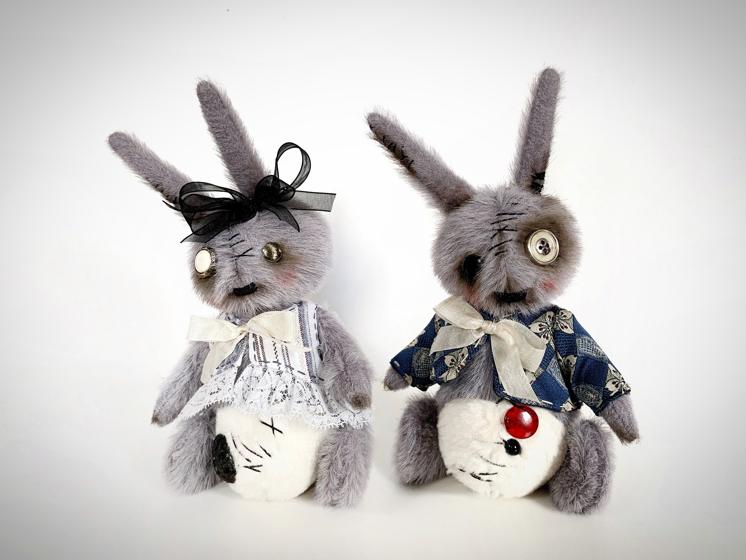 Creepy plush bunny Halloween bunny Goth plush Voodoo doll | Etsy