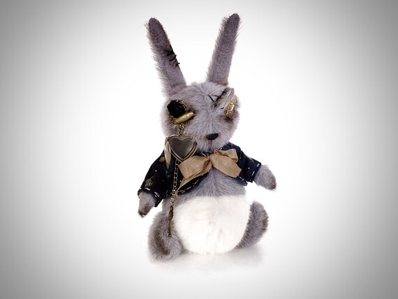 Goth Plush Bunny Handmade Creepy Stuffed Animal Pastel Goth - Etsy