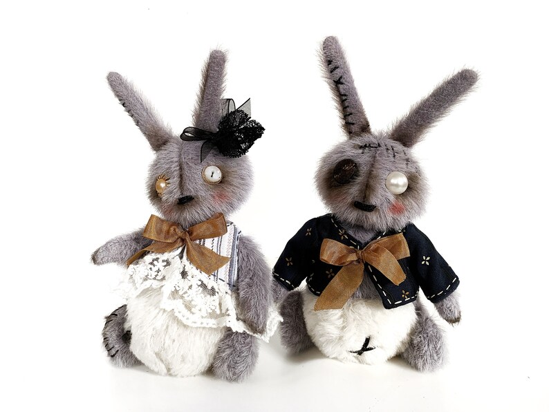 Creepy Plush Bunny Goth Bunny Plush Halloween Plushie Rabbit - Etsy